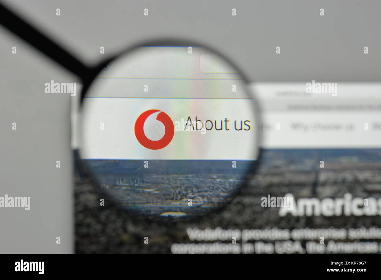 Milan, Italy - November 1, 2017: Vodafone Group logo on the website ...