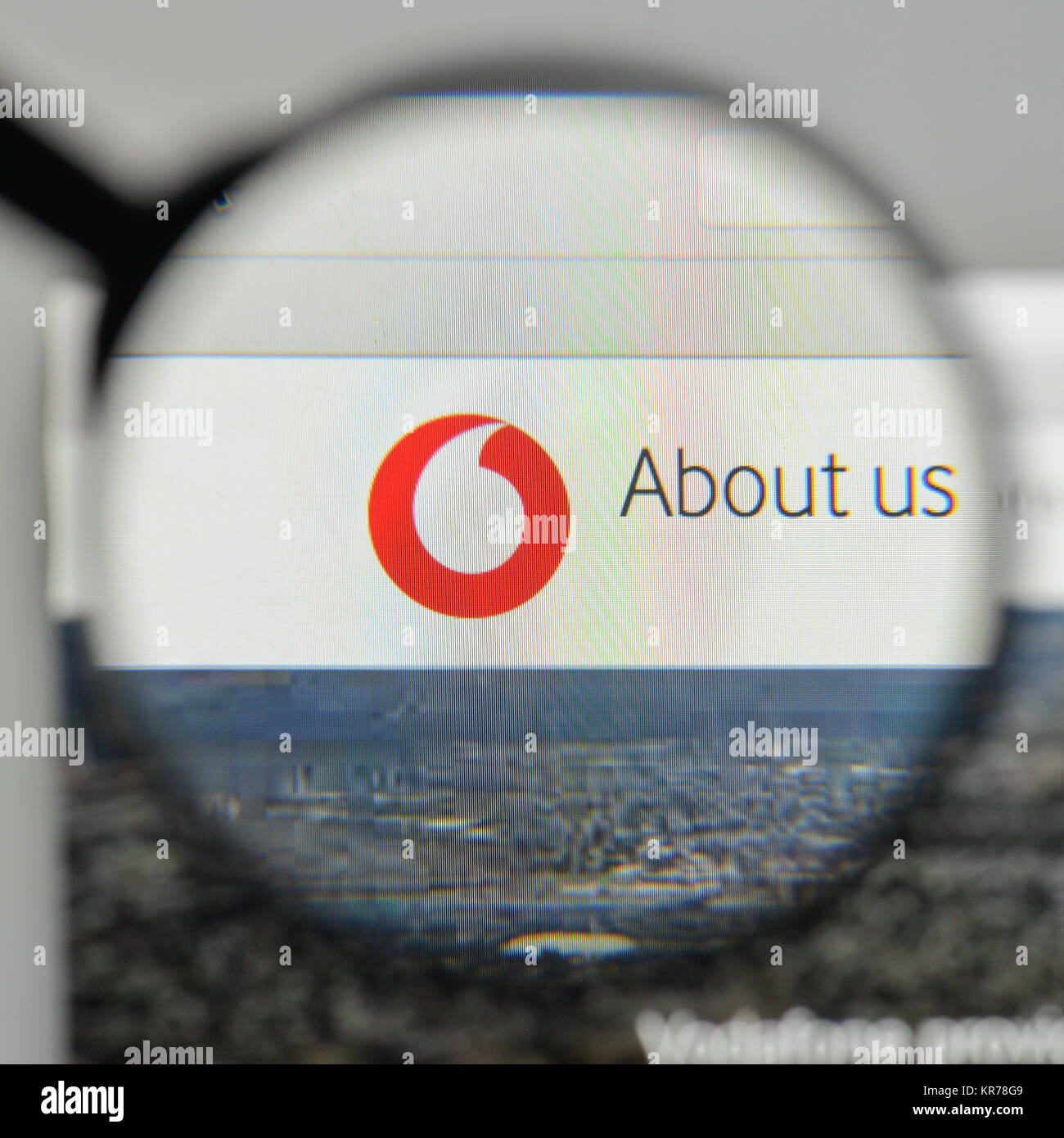 Milan, Italy - November 1, 2017: Vodafone Group logo on the website ...