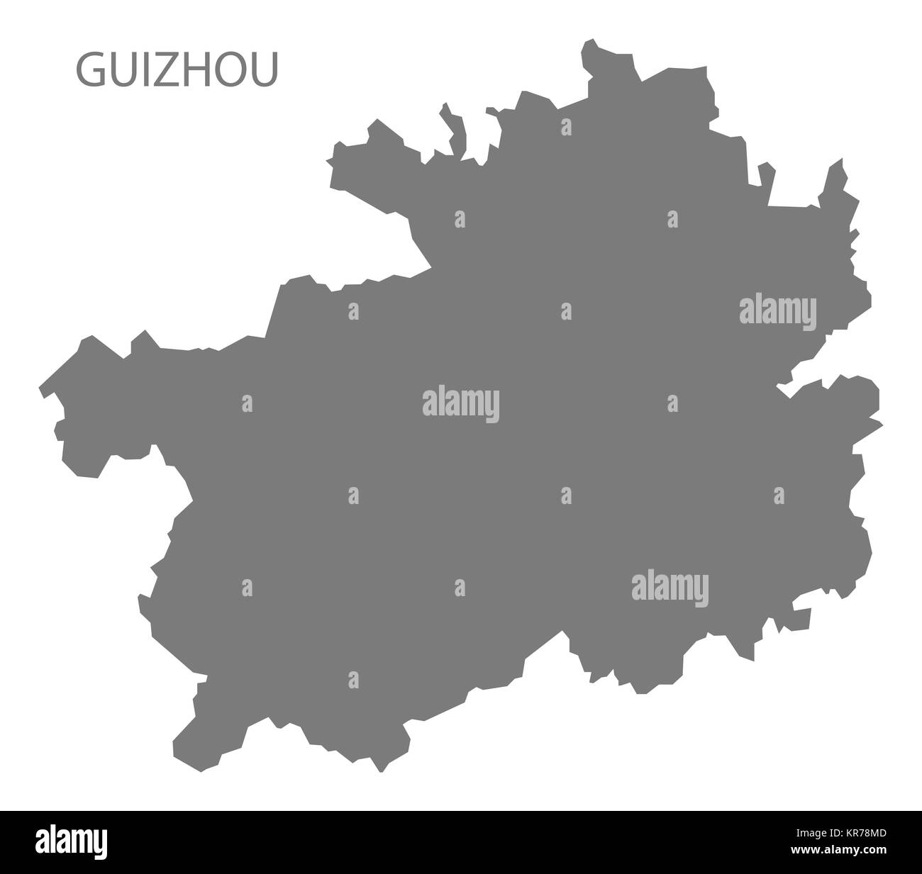 Guizhou China Map grey Stock Photo - Alamy