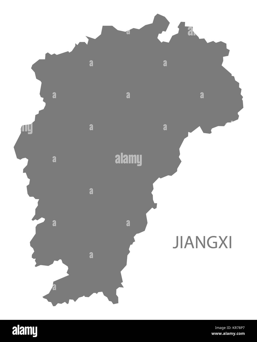 Jiangxi China Map grey Stock Photo - Alamy
