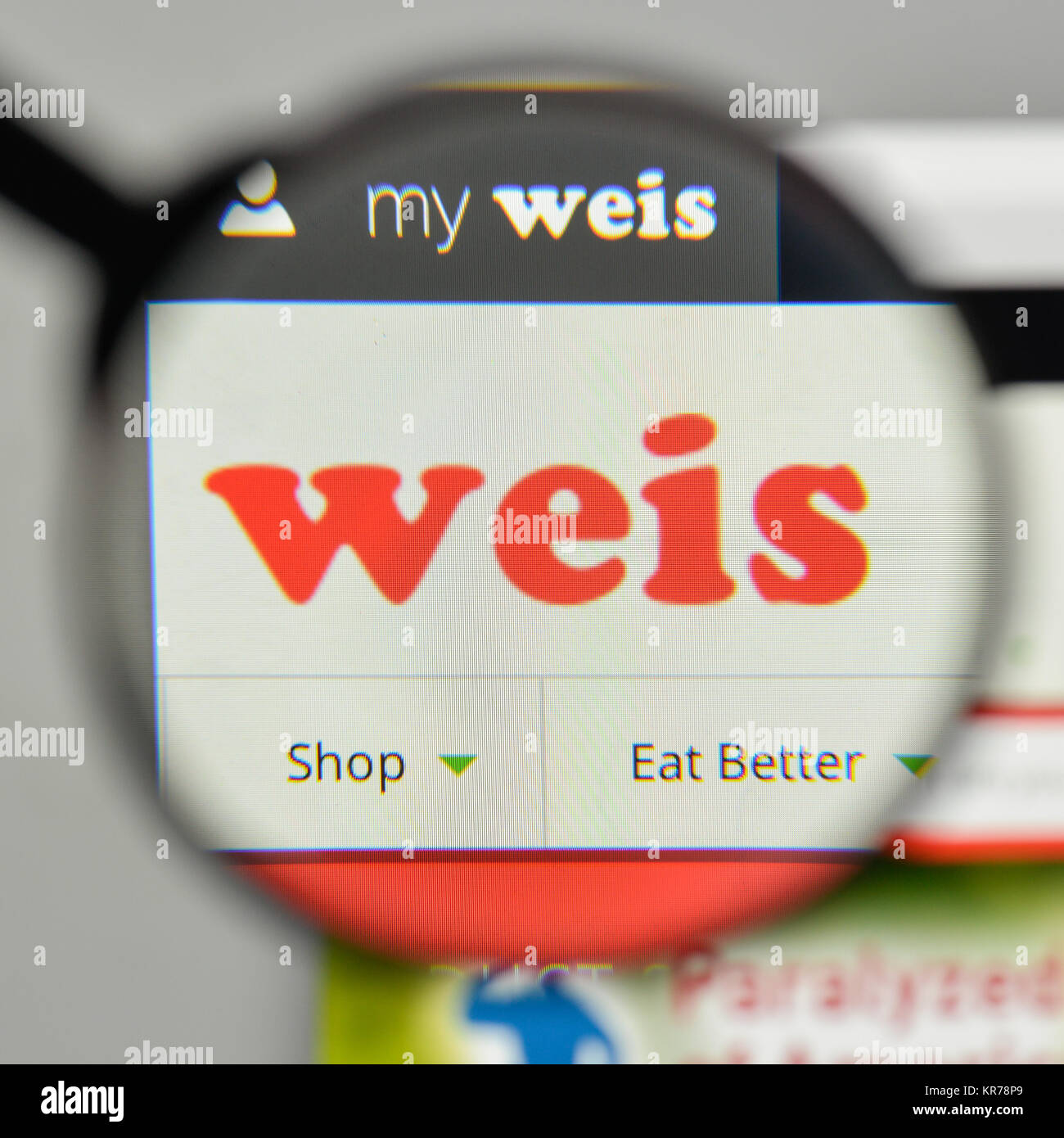 Milan, Italy - November 1, 2017: Weis Markets logo on the website ...