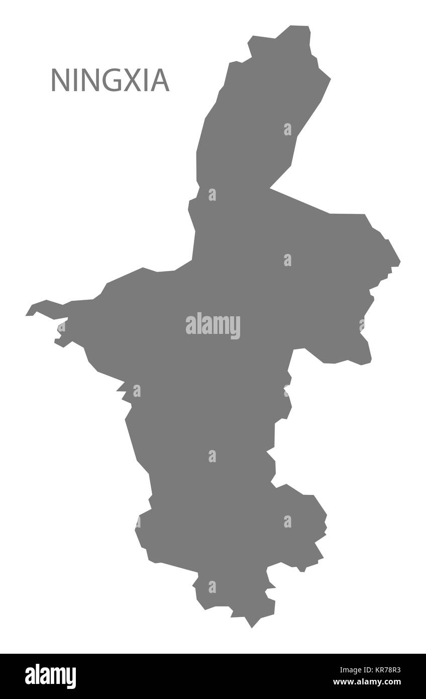 Ningxia China Map grey Stock Photo - Alamy