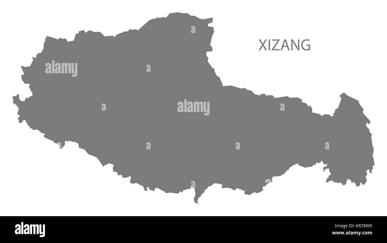 Xizang China Map grey Stock Photo - Alamy