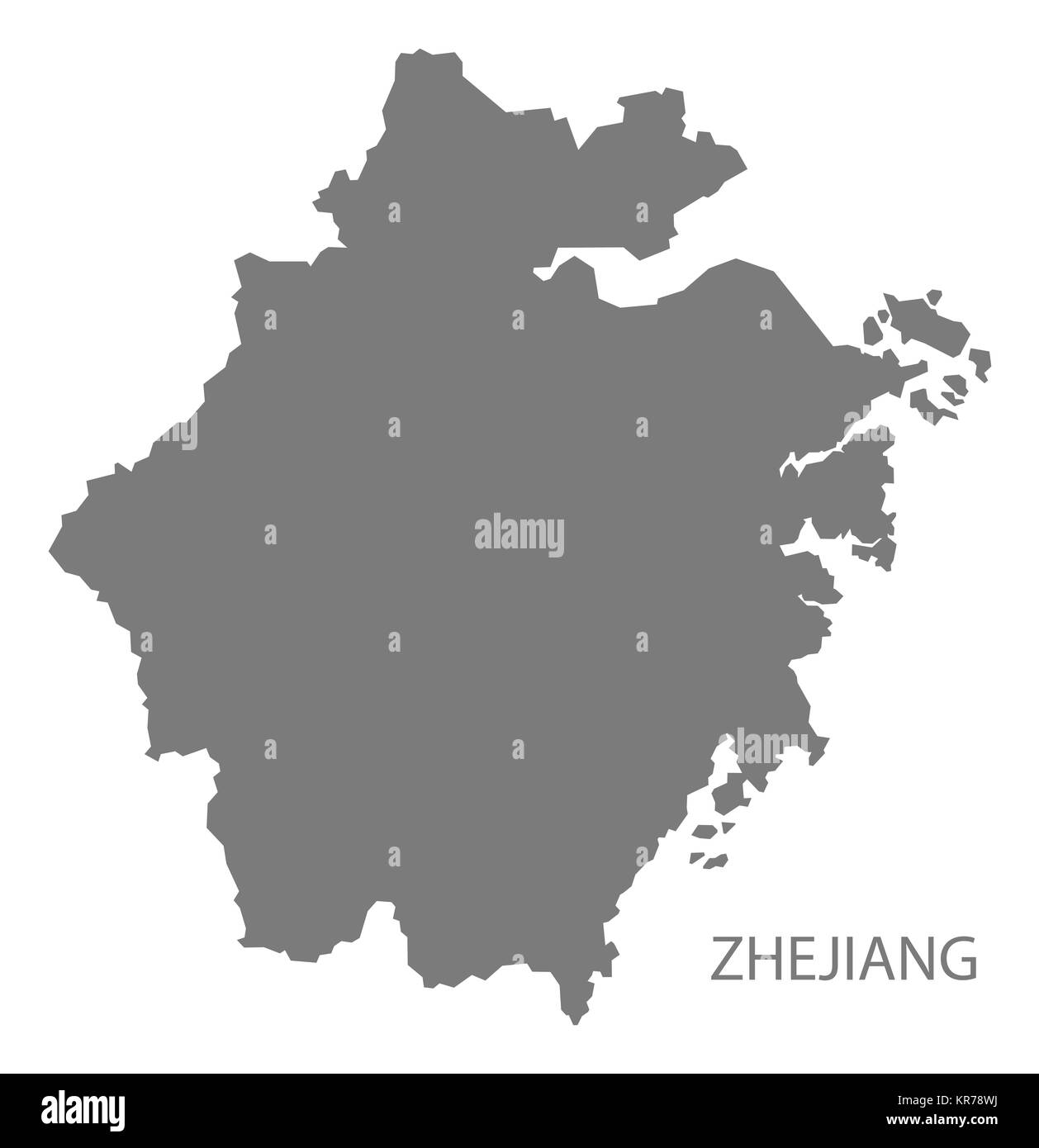 Zhejiang China Map grey Stock Photo - Alamy