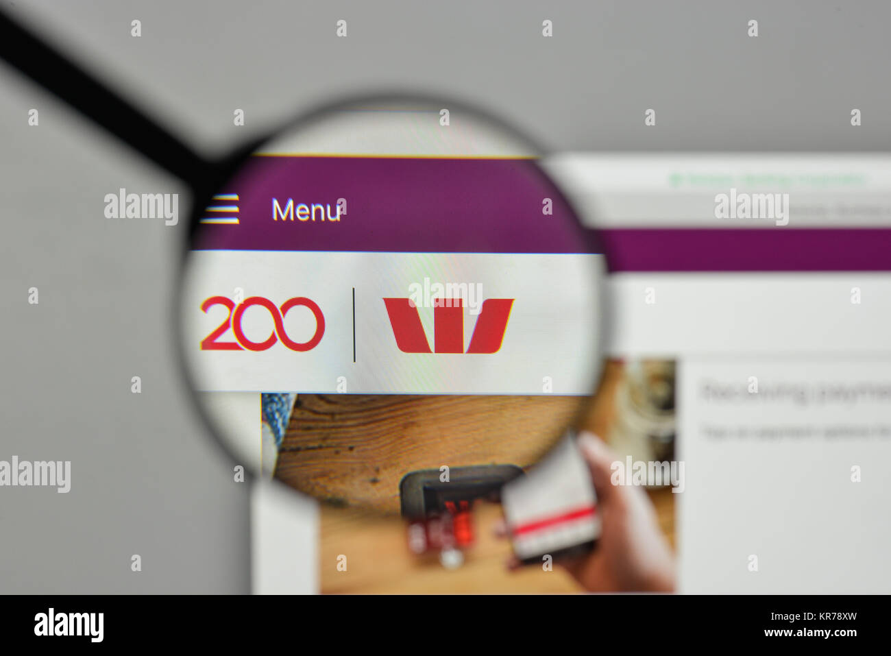 Milan, Italy - November 1, 2017: Westpac Banking logo on the website ...