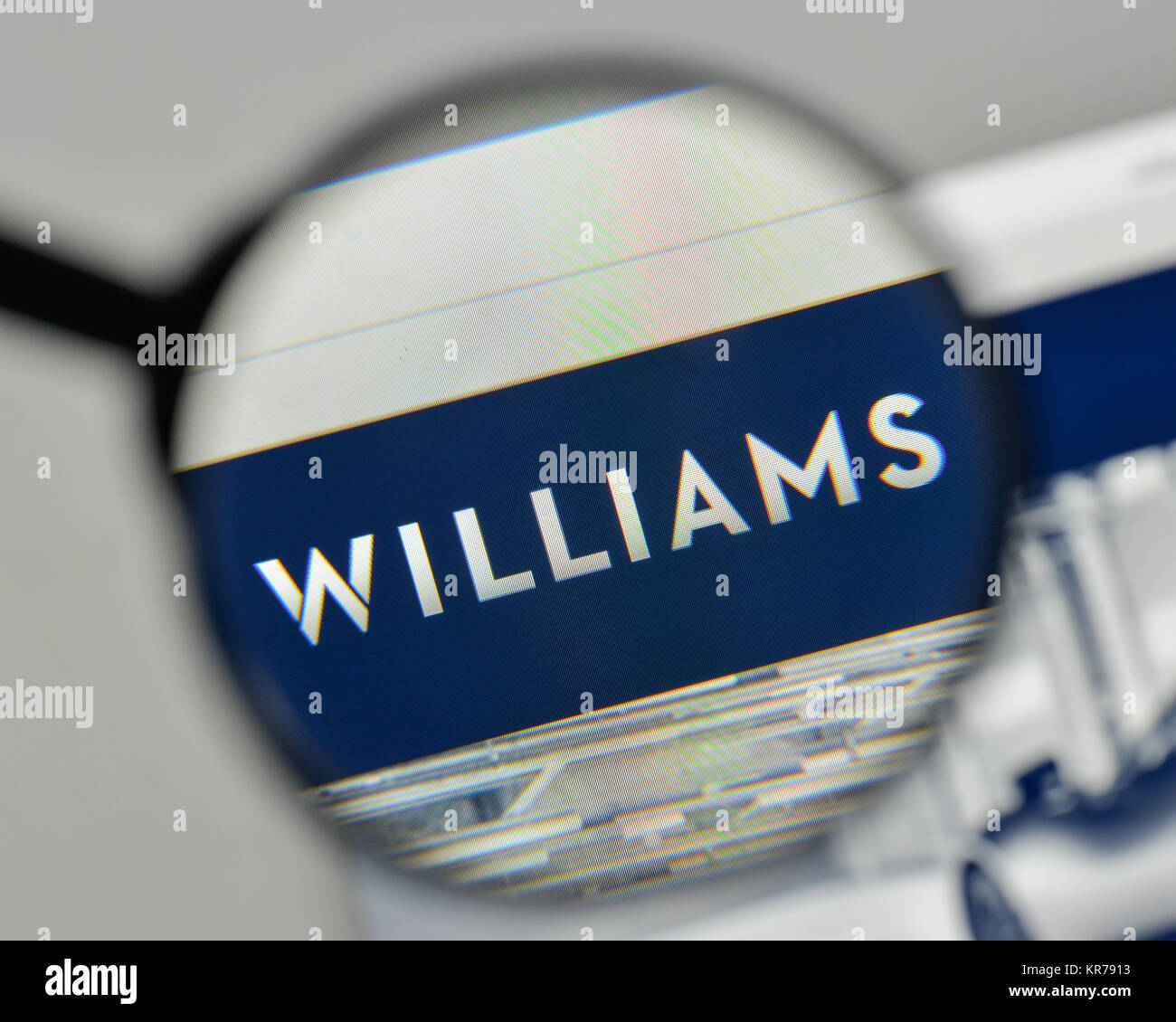 Milan, Italy - November 1, 2017: Williams logo on the website homepage ...