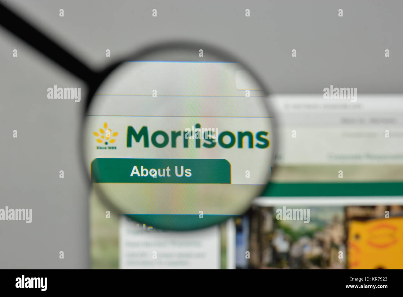 Milan, Italy - November 1, 2017: Wm Morrison Super Markets logo on the ...