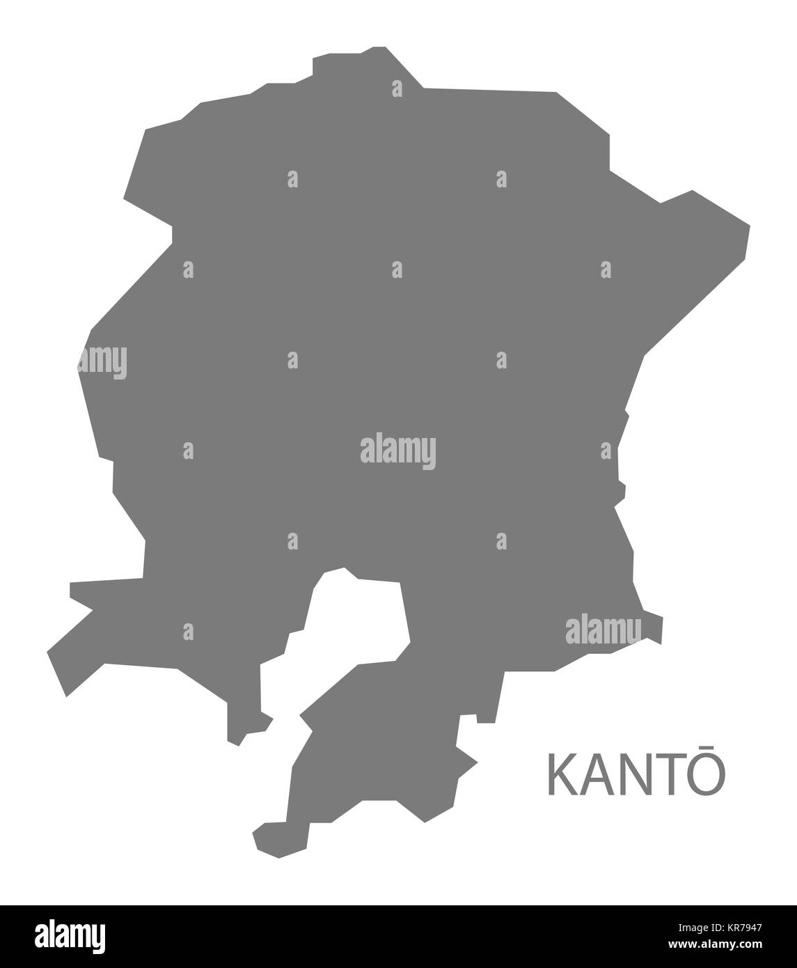 Kanto Japan Map grey Stock Photo - Alamy