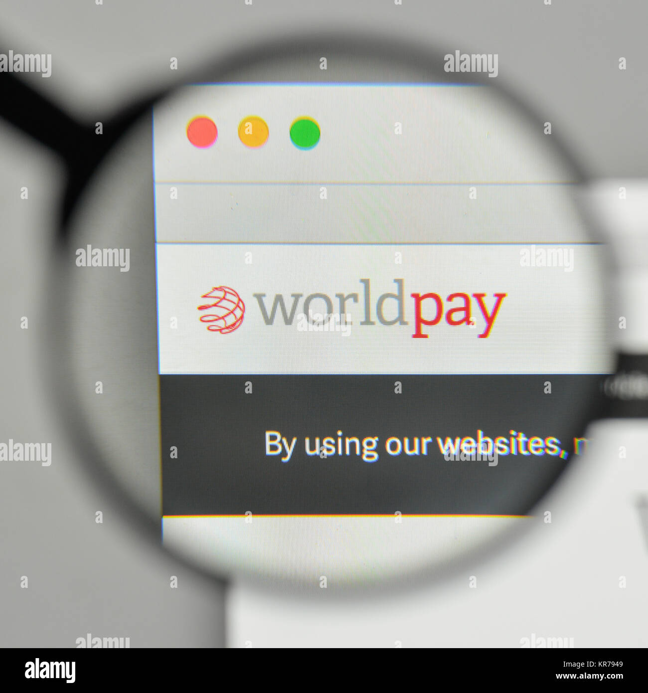 Milan, Italy - November 1, 2017: Worldpay logo on the website homepage ...