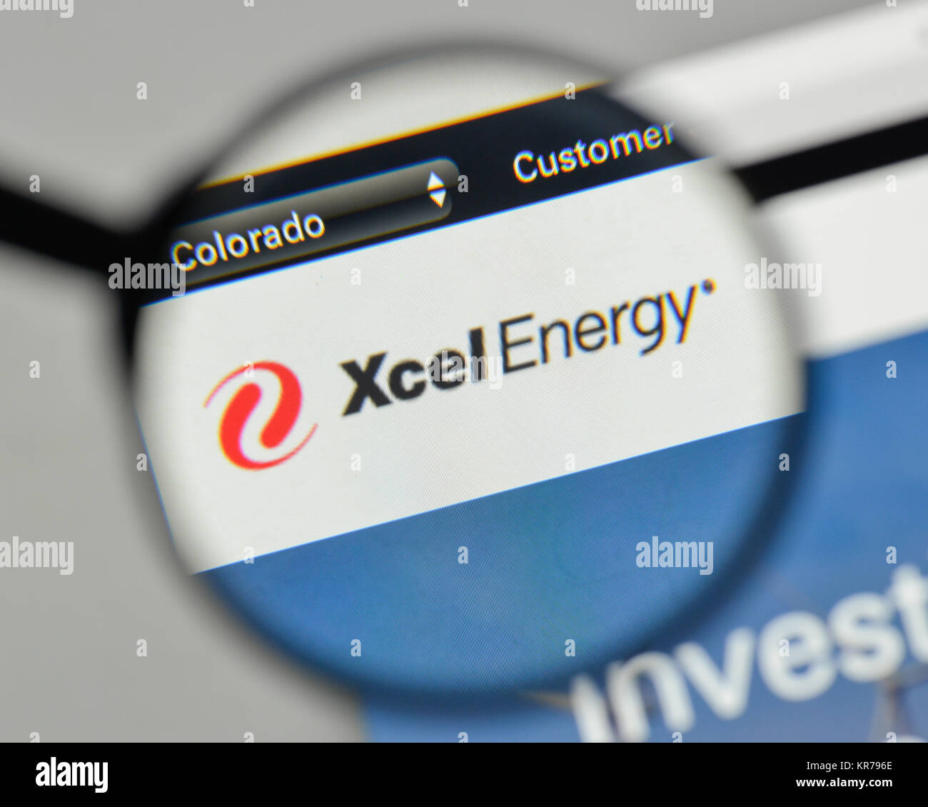 Milan, Italy - November 1, 2017: Xcel Energy logo on the website ...