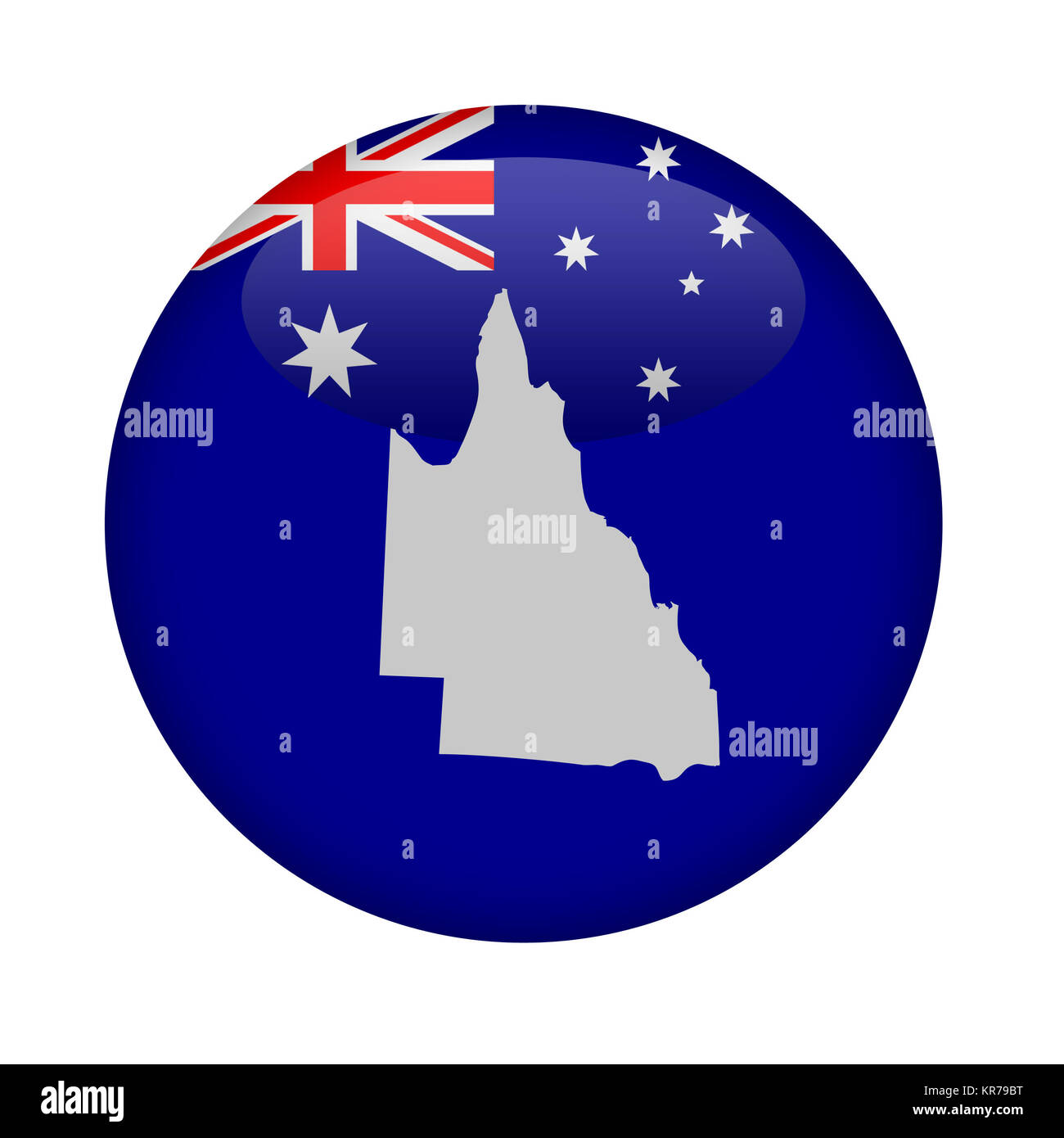 Queensland map Cut Out Stock Images & Pictures - Alamy