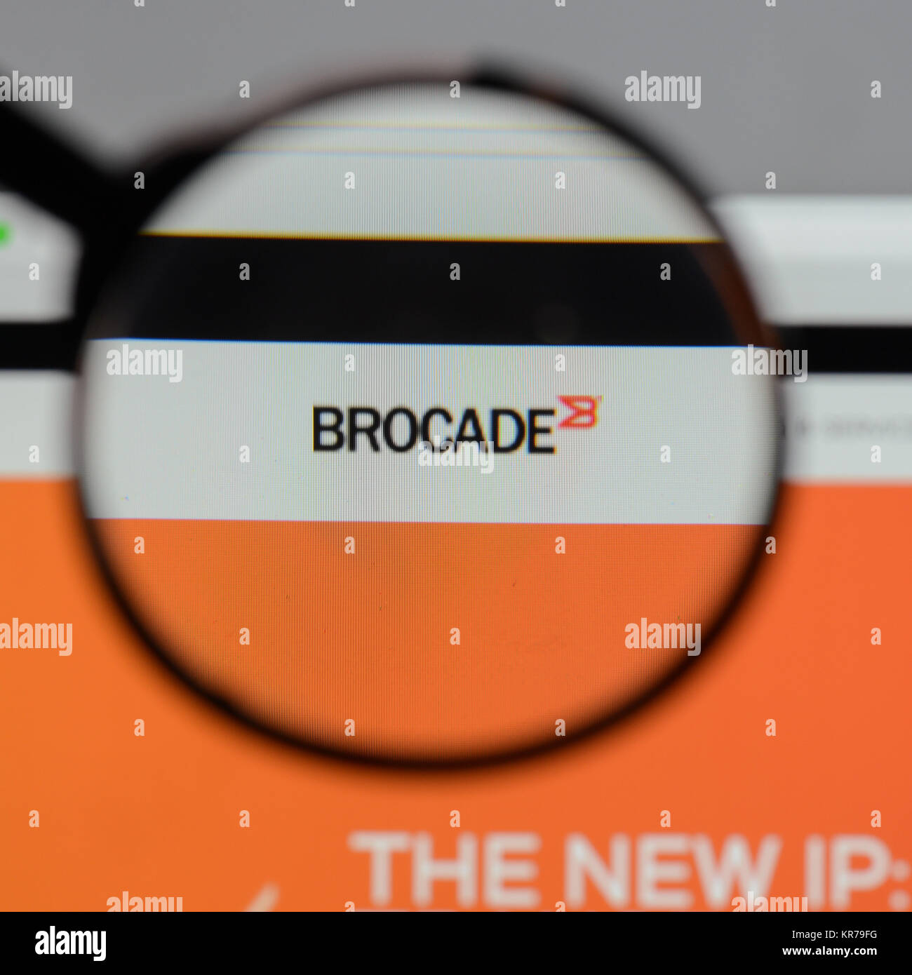 Milan, Italy - August 10, 2017: Brocade Communications Systems logo on ...