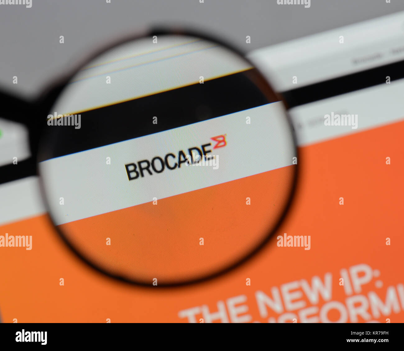 Milan, Italy - August 10, 2017: Brocade Communications Systems logo on ...