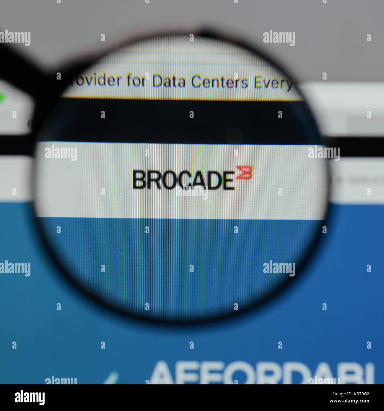 Milan, Italy - August 10, 2017: Brocade Communications Systems logo on ...