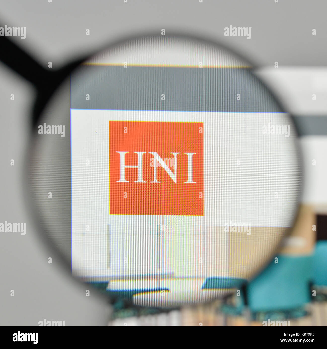 Milan, Italy - November 1, 2017: HNI logo on the website homepage Stock ...