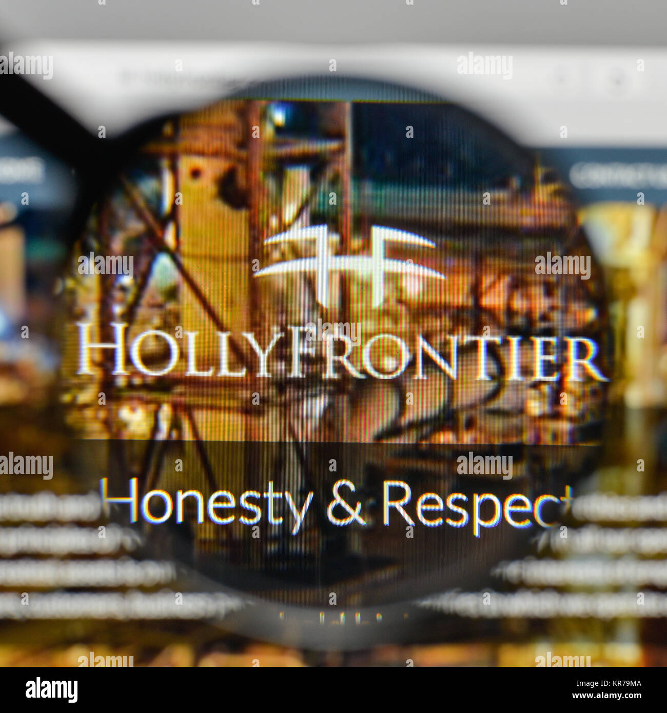 Milan, Italy - November 1, 2017: Holly Frontier logo on the website ...