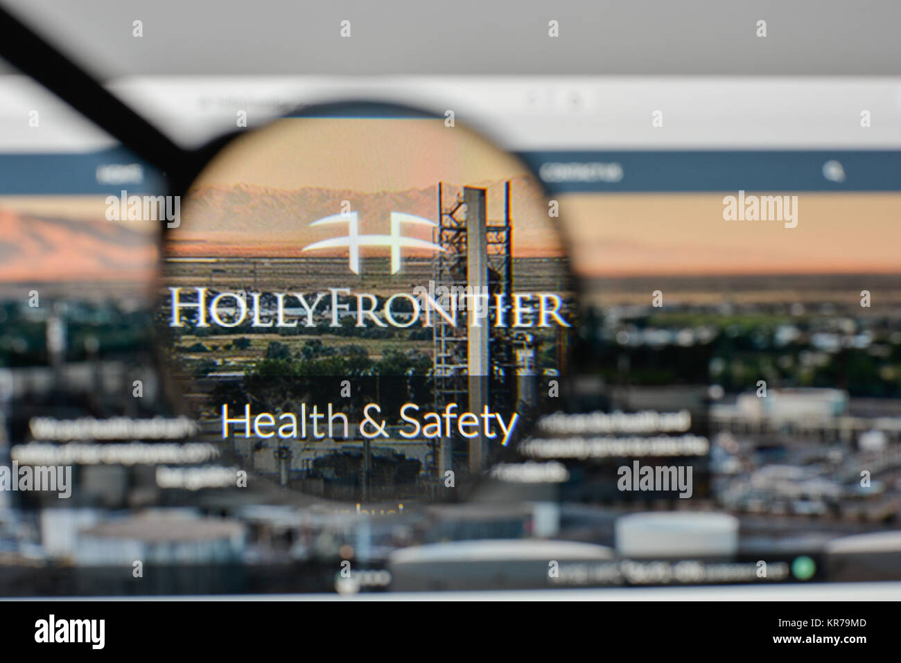 Milan, Italy - November 1, 2017: Holly Frontier logo on the website ...