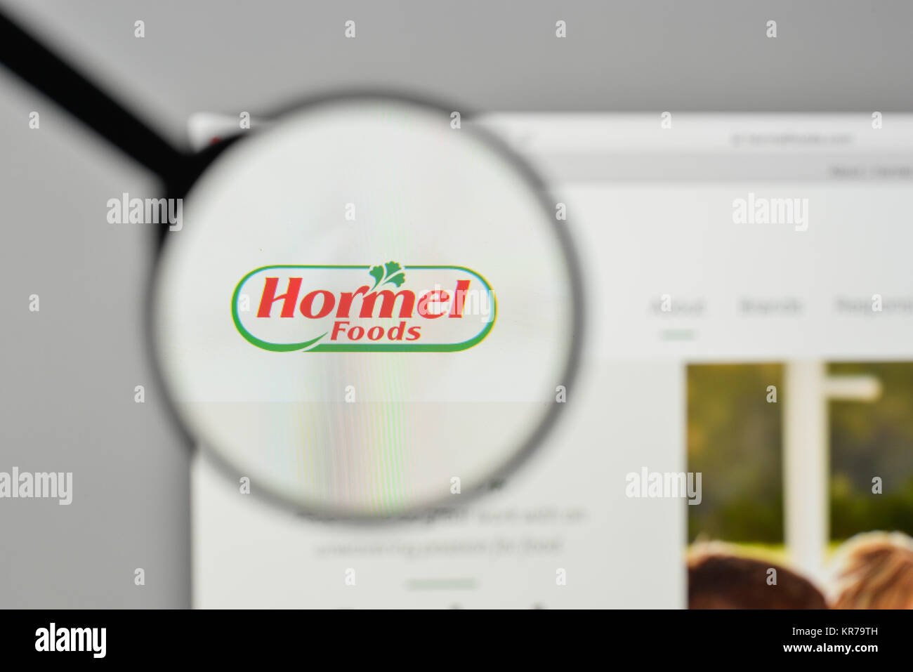 Milan, Italy - November 1, 2017: Hormel Foods logo on the website ...