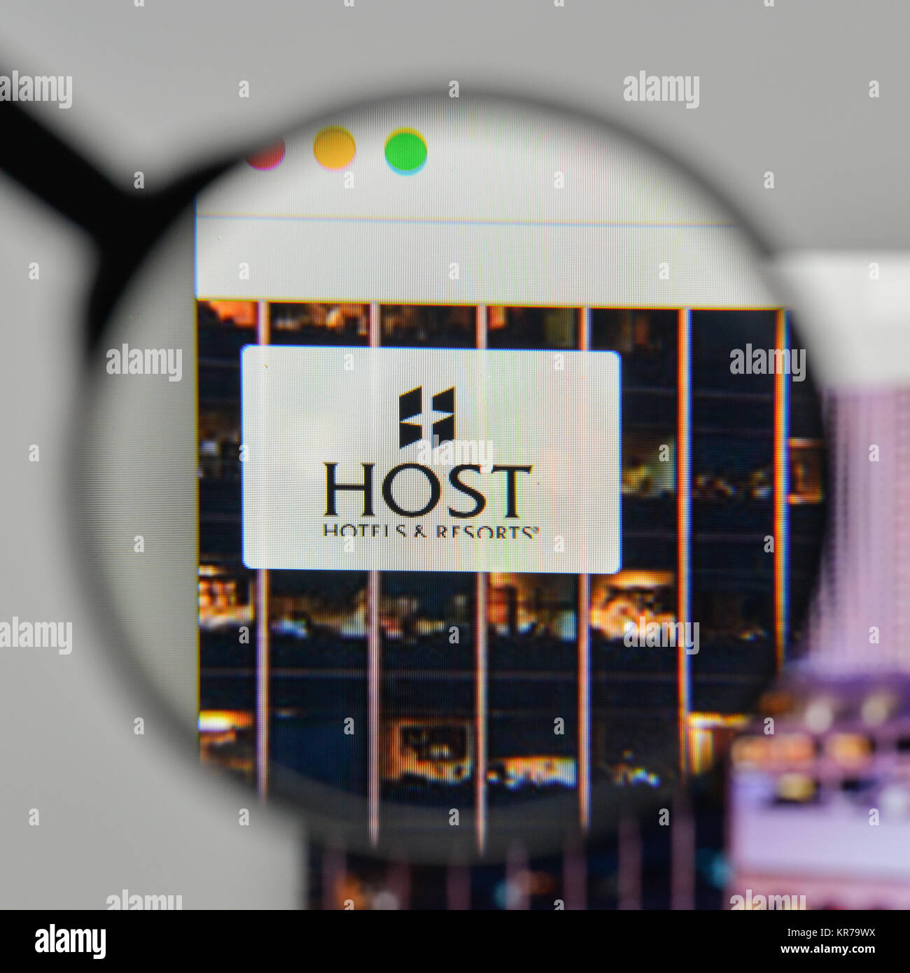 Milan, Italy - November 1, 2017: Host Hotels & Resorts logo on the ...