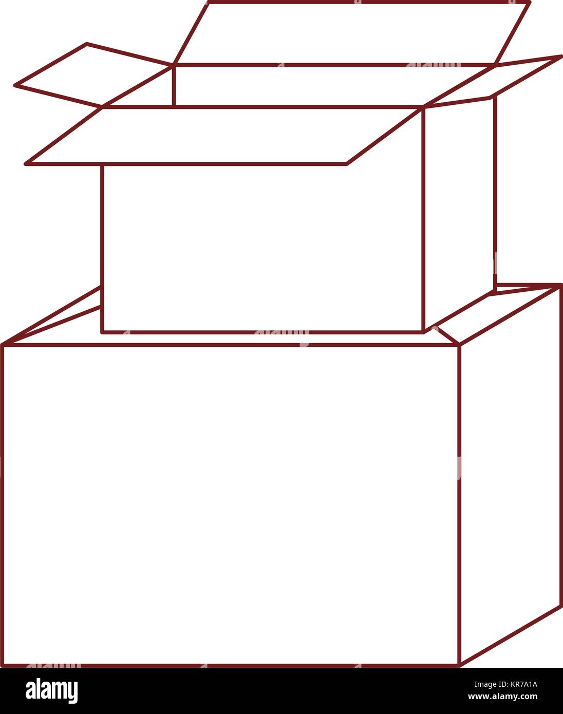 Red cardboard carry box Stock Vector Images - Alamy