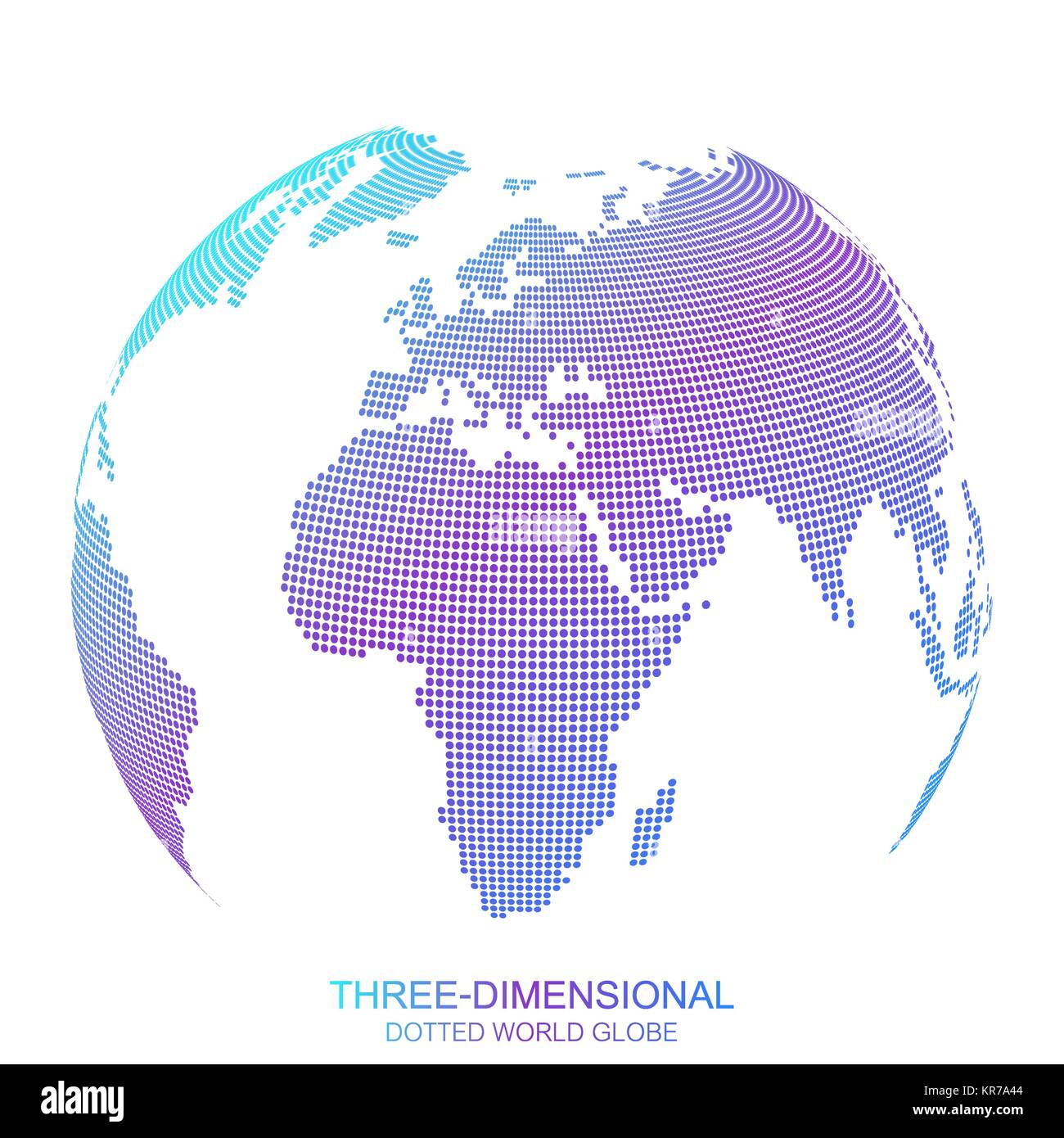 Three-dimensional abstract background planet. Dotted world globe ...