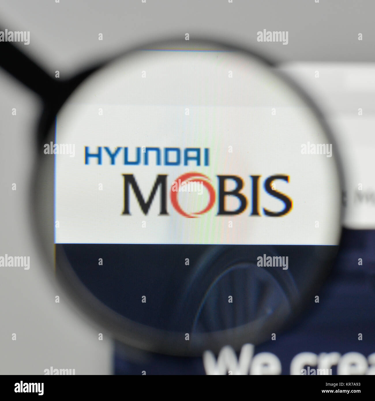 Milan, Italy - November 1, 2017: Hyundai Mobis logo on the website ...