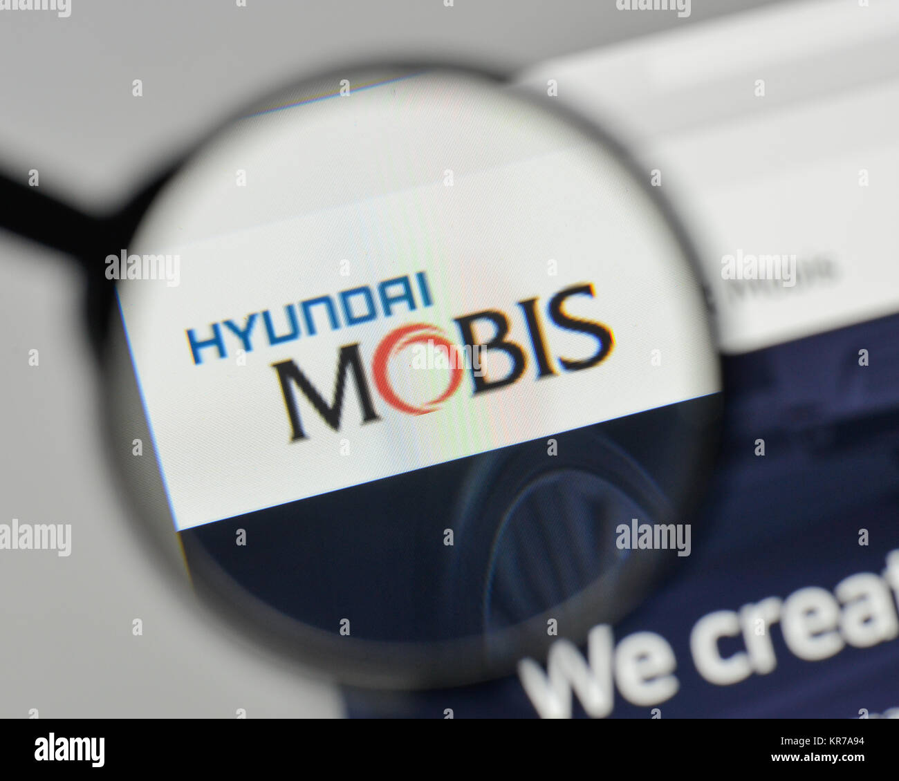 Milan, Italy - November 1, 2017: Hyundai Mobis logo on the website ...