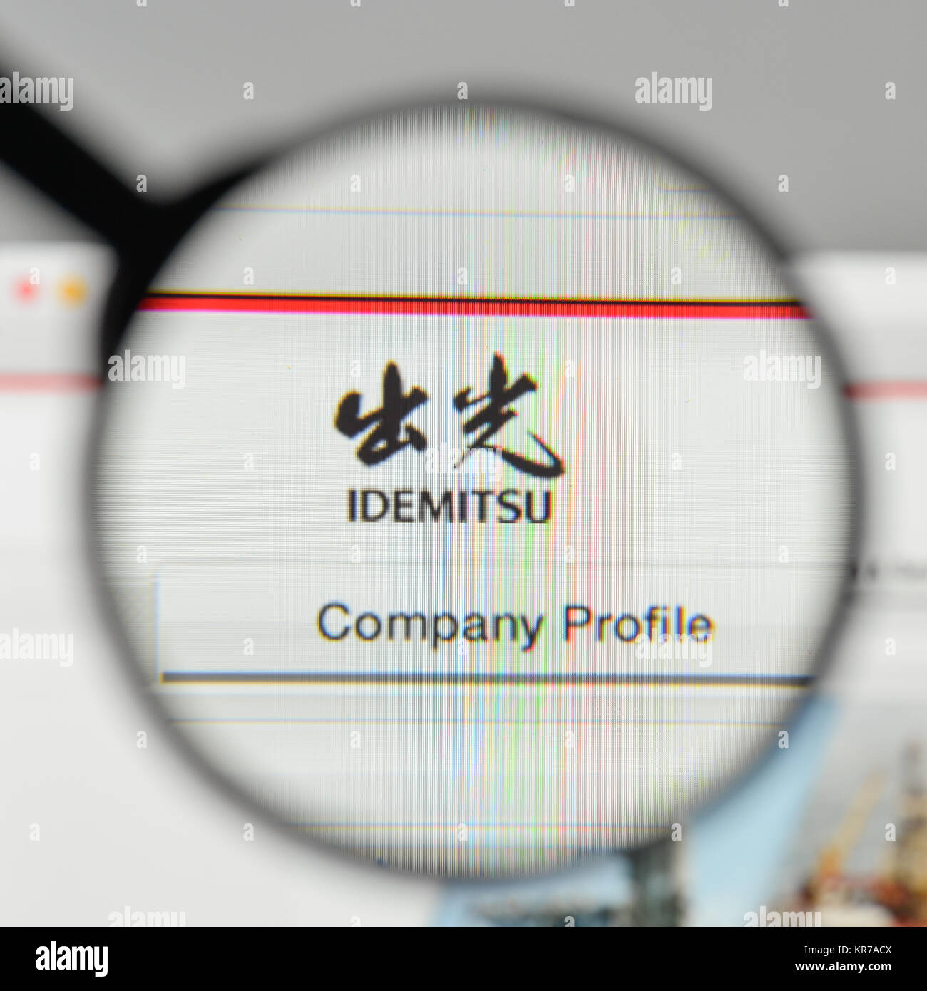 Milan, Italy - November 1, 2017: Idemitsu Kosan logo on the website ...