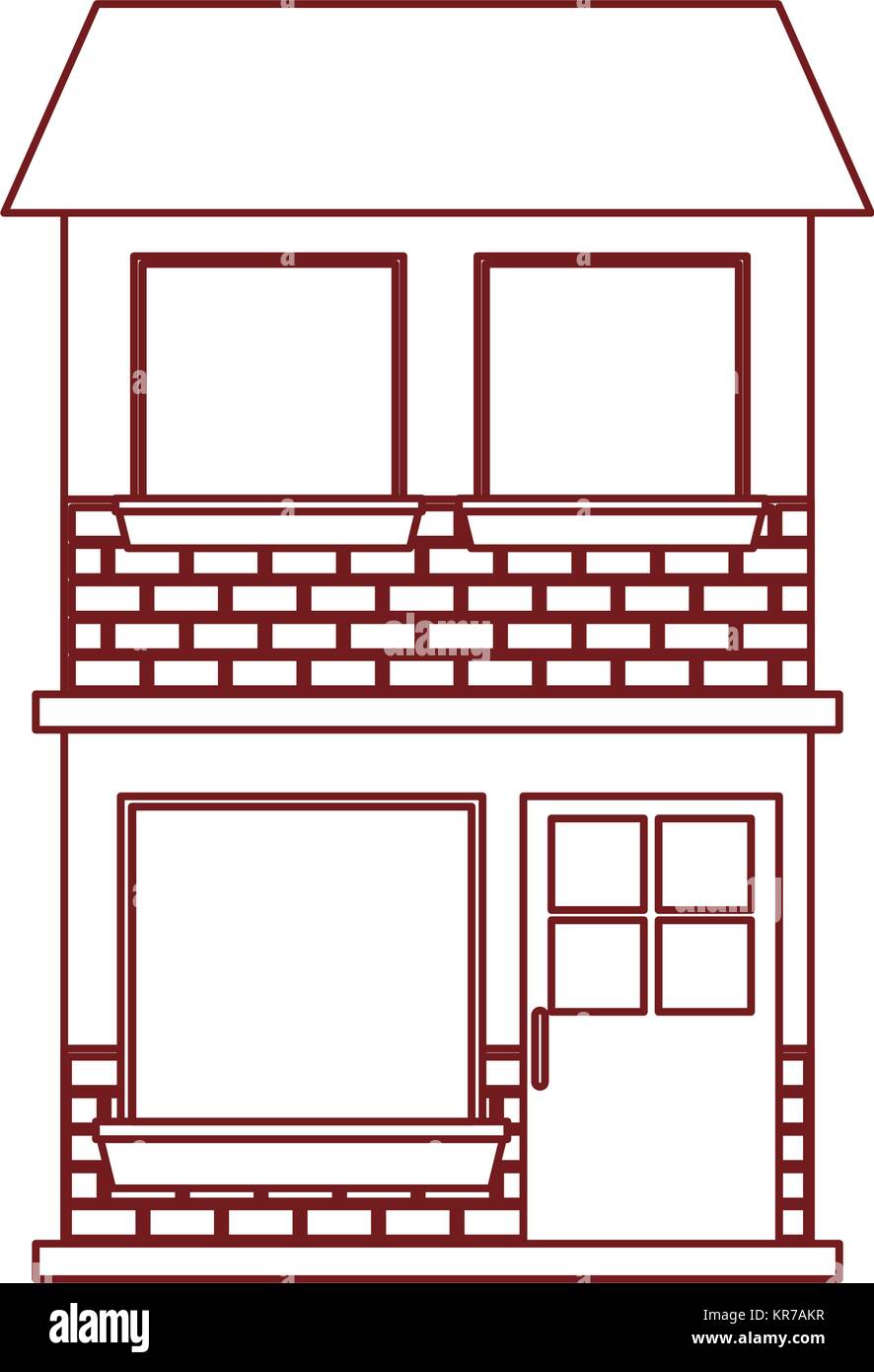 Modern suburban house dark Stock Vector Images - Alamy