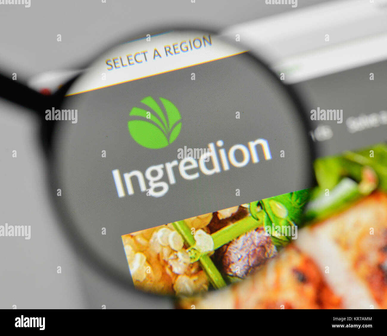 Milan, Italy - November 1, 2017: Ingredion logo on the website homepage ...