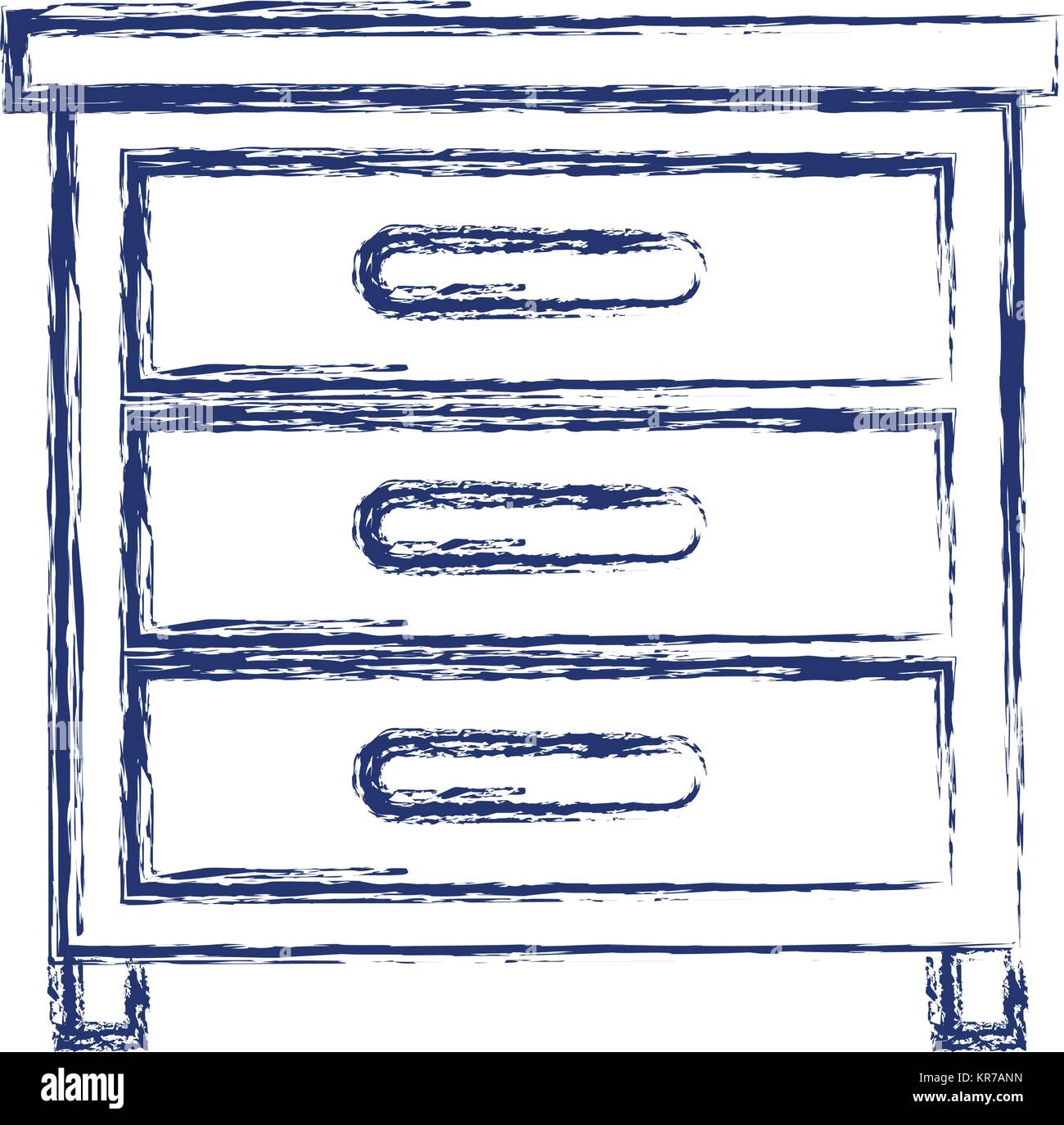 chest of drawers front view in dark blue blurred silhouette Stock ...