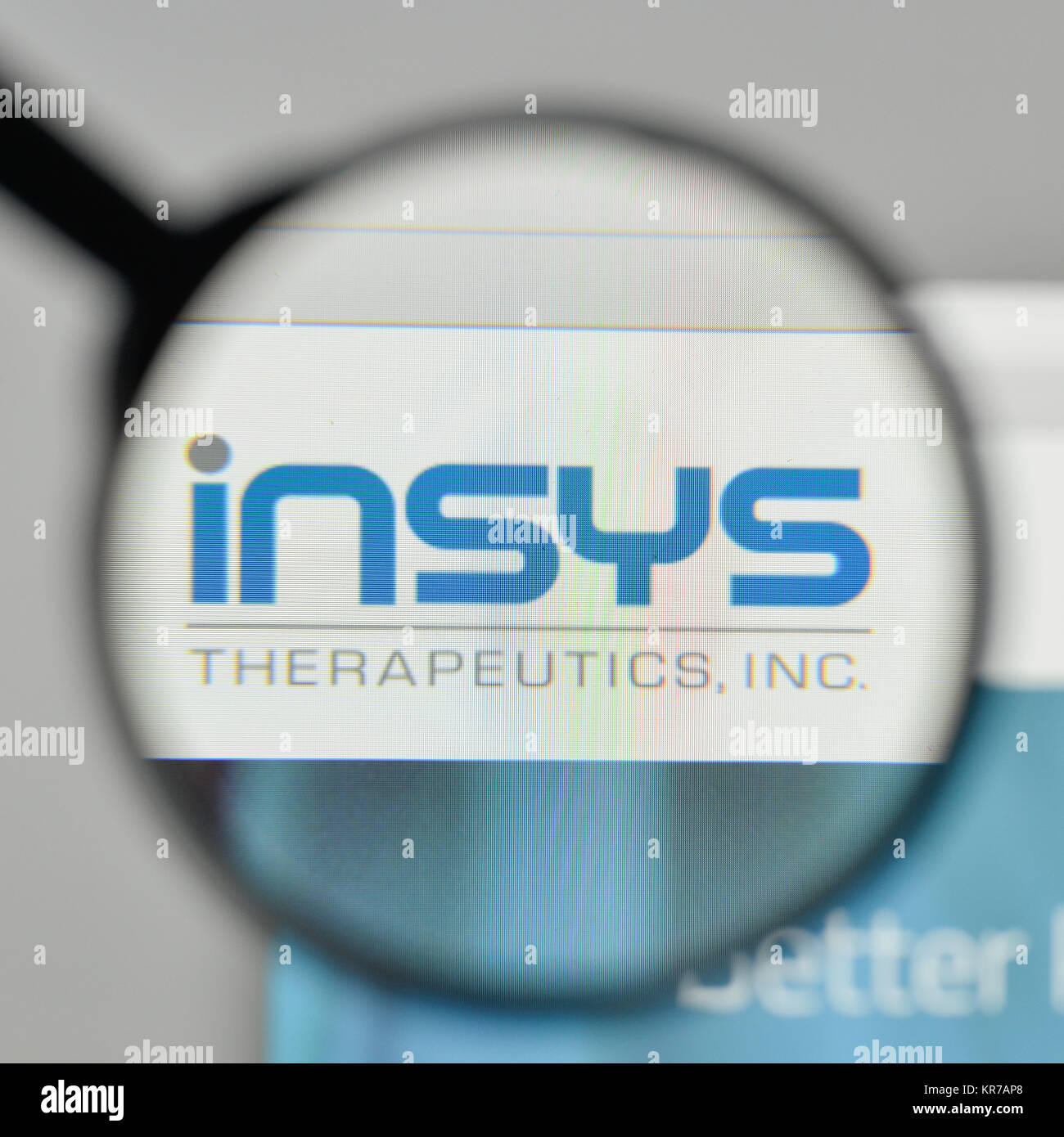 Milan, Italy - November 1, 2017: INSYS Therapeutics logo on the website ...
