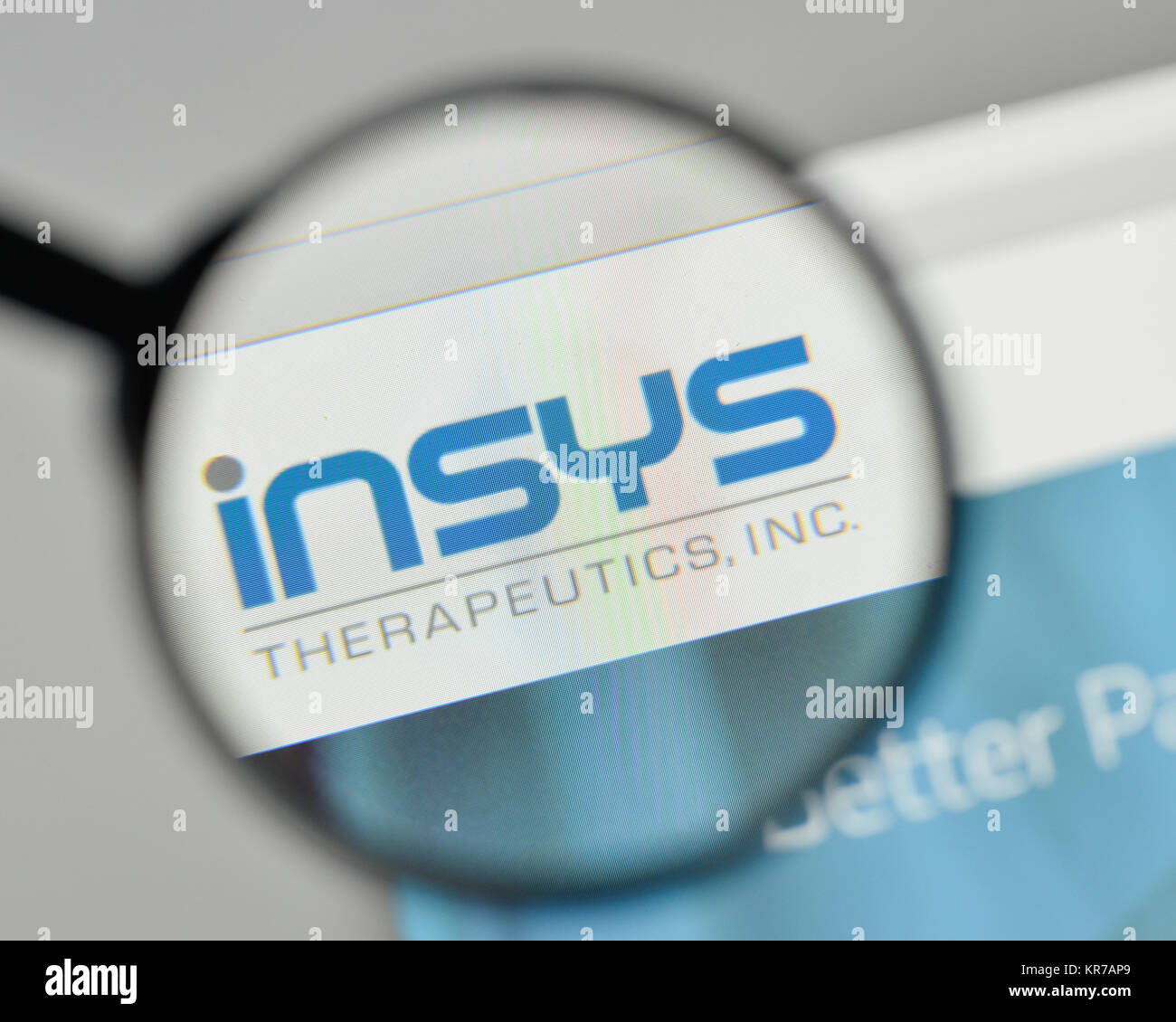 Milan, Italy - November 1, 2017: INSYS Therapeutics logo on the website ...