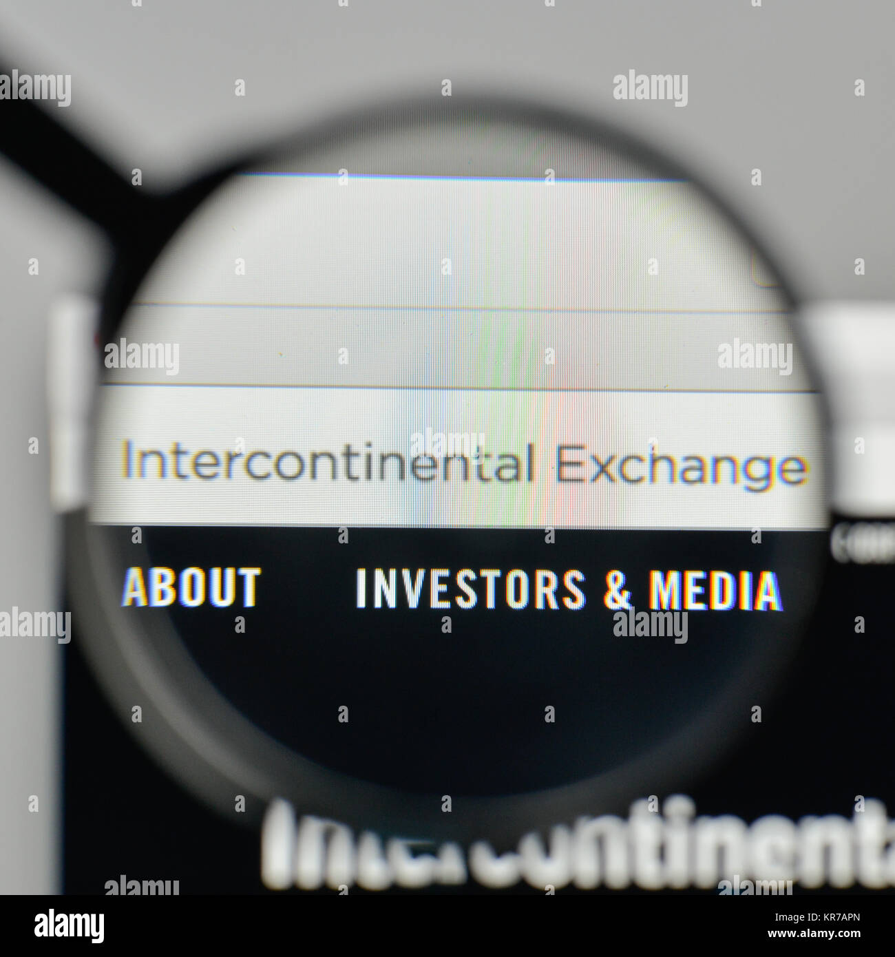 Milan, Italy - November 1, 2017: Intercontinental Exchange logo on the ...