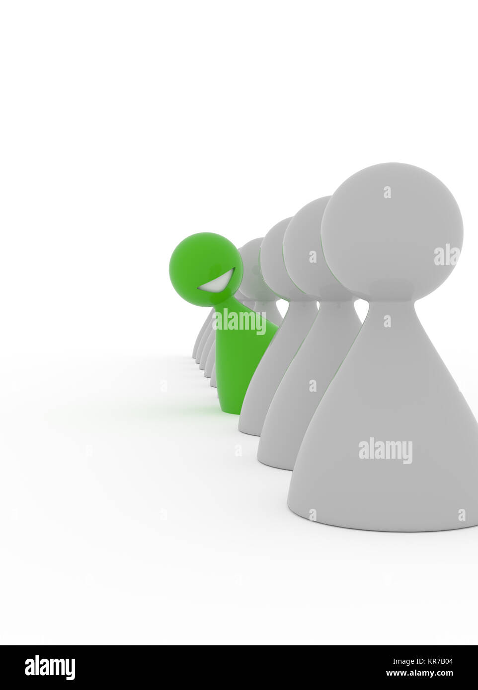 Be different or creative concept image on a white background, 3d ...