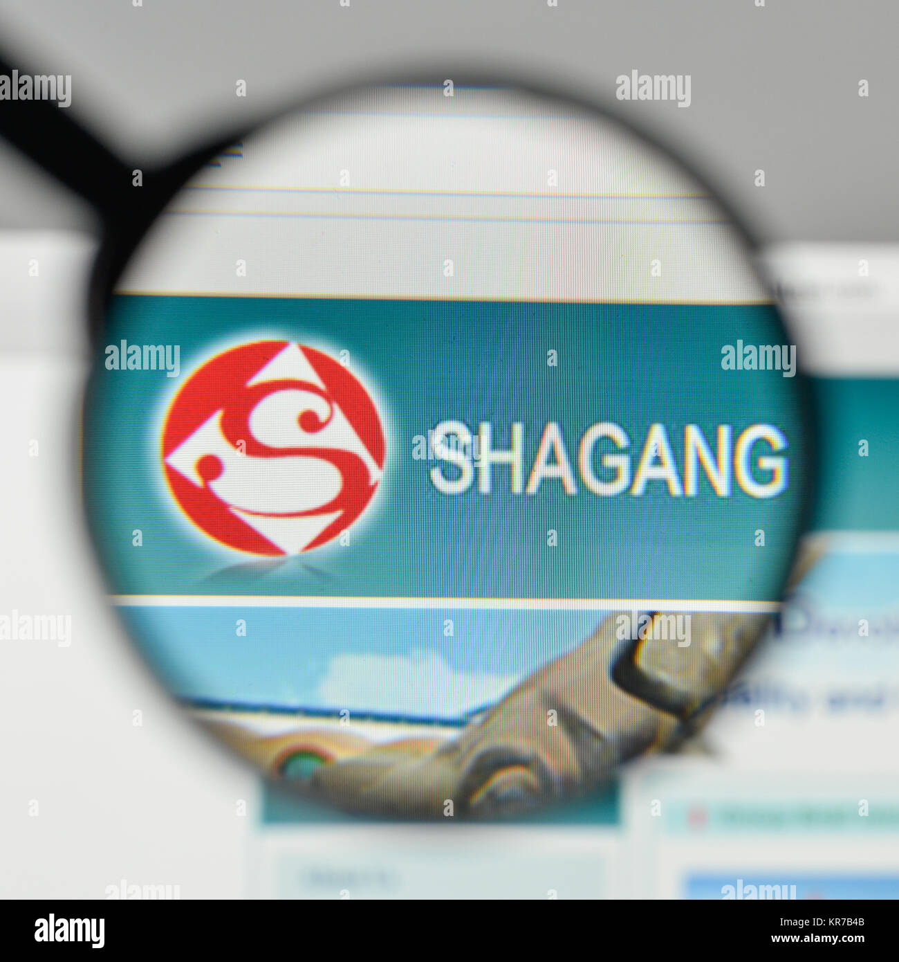 Milan, Italy - November 1, 2017: Jiangsu Shagang Group logo on the ...