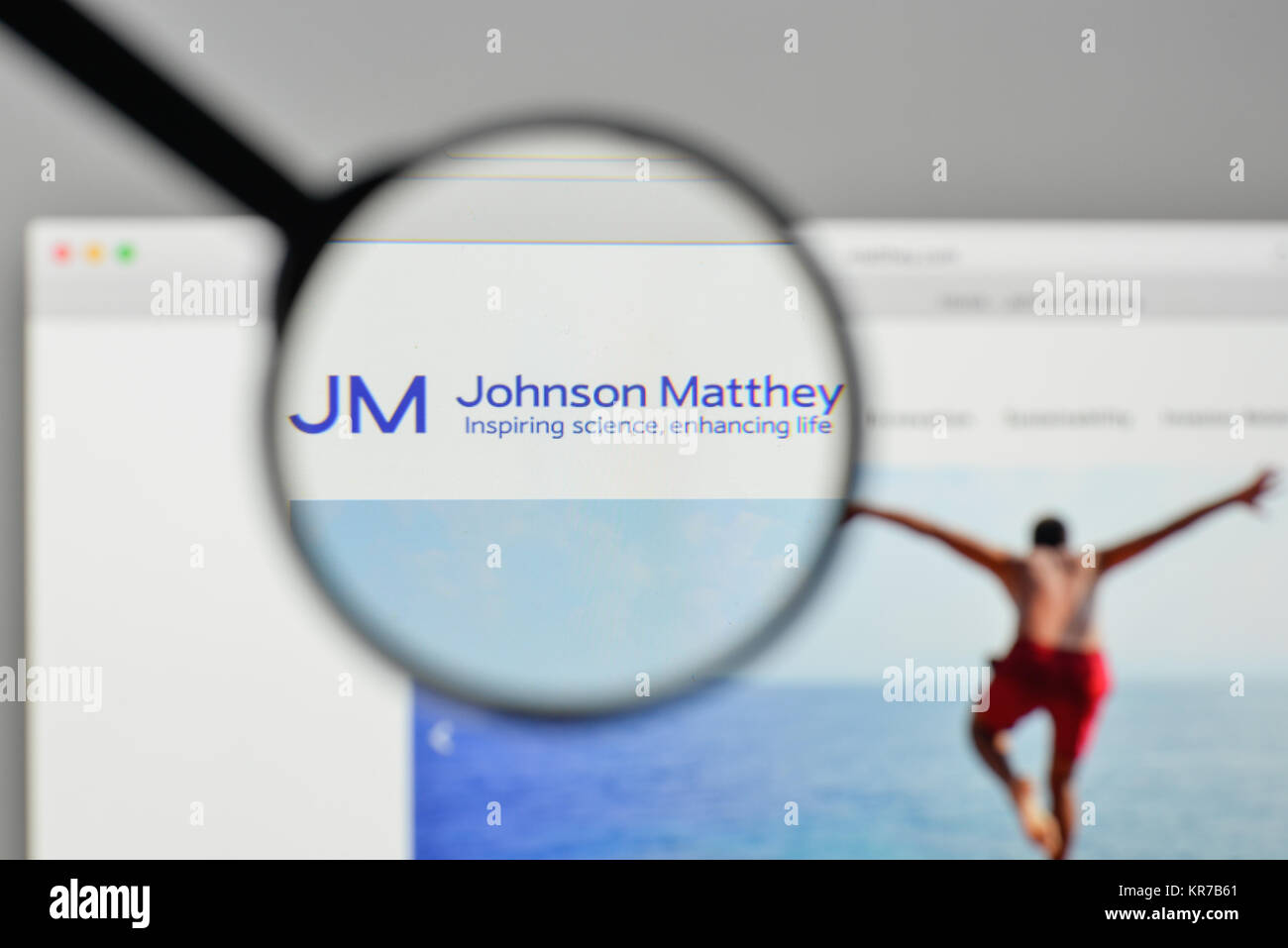Milan, Italy - November 1, 2017: Johnson Matthey logo on the website ...