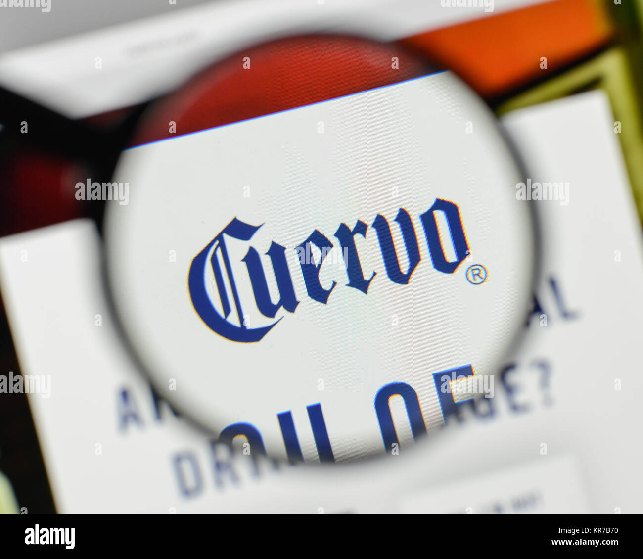 Milan, Italy - November 1, 2017: Jose Cuervo logo on the website ...