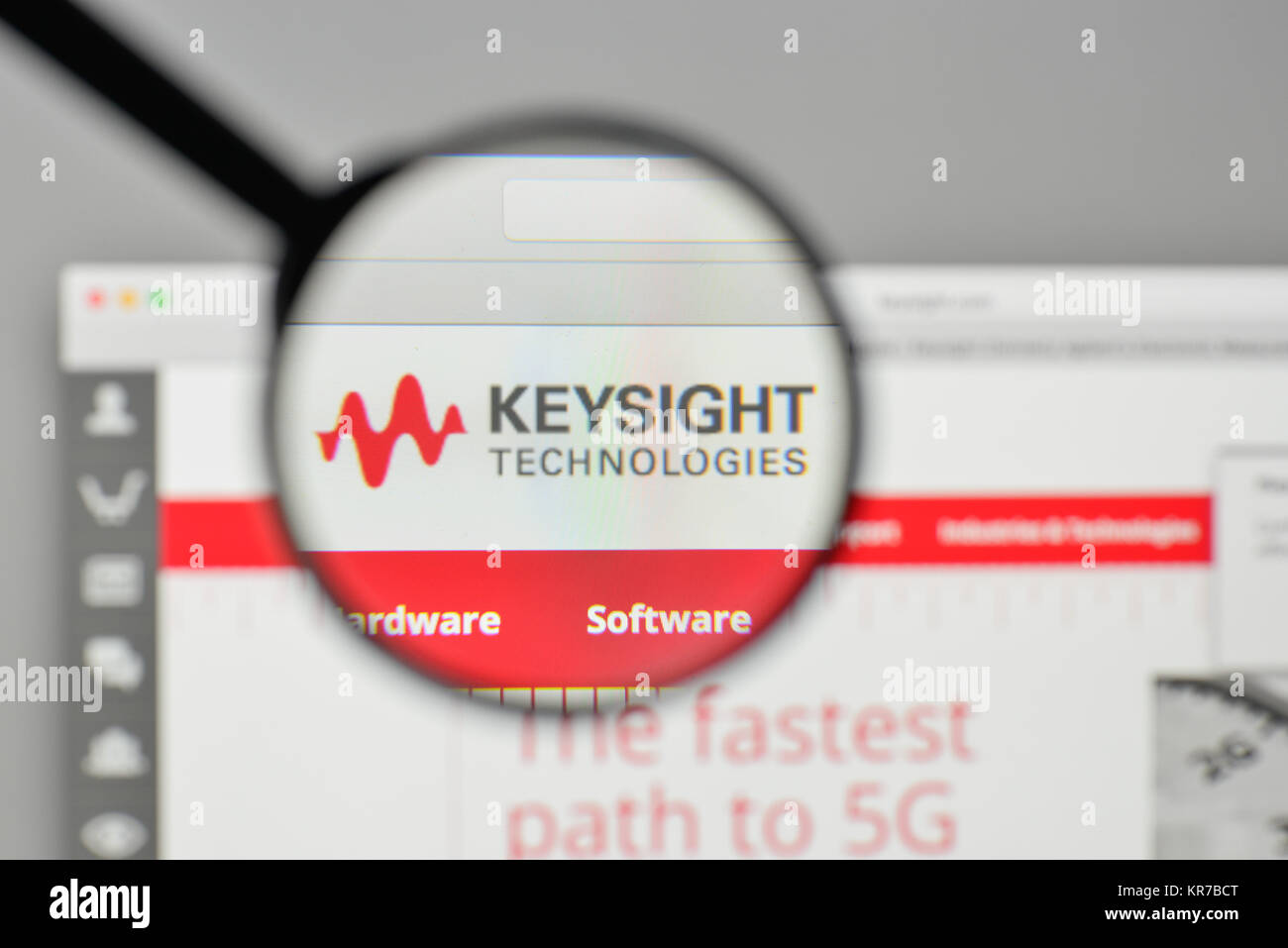 Milan, Italy - November 1, 2017: Keysight Technologies logo on the ...