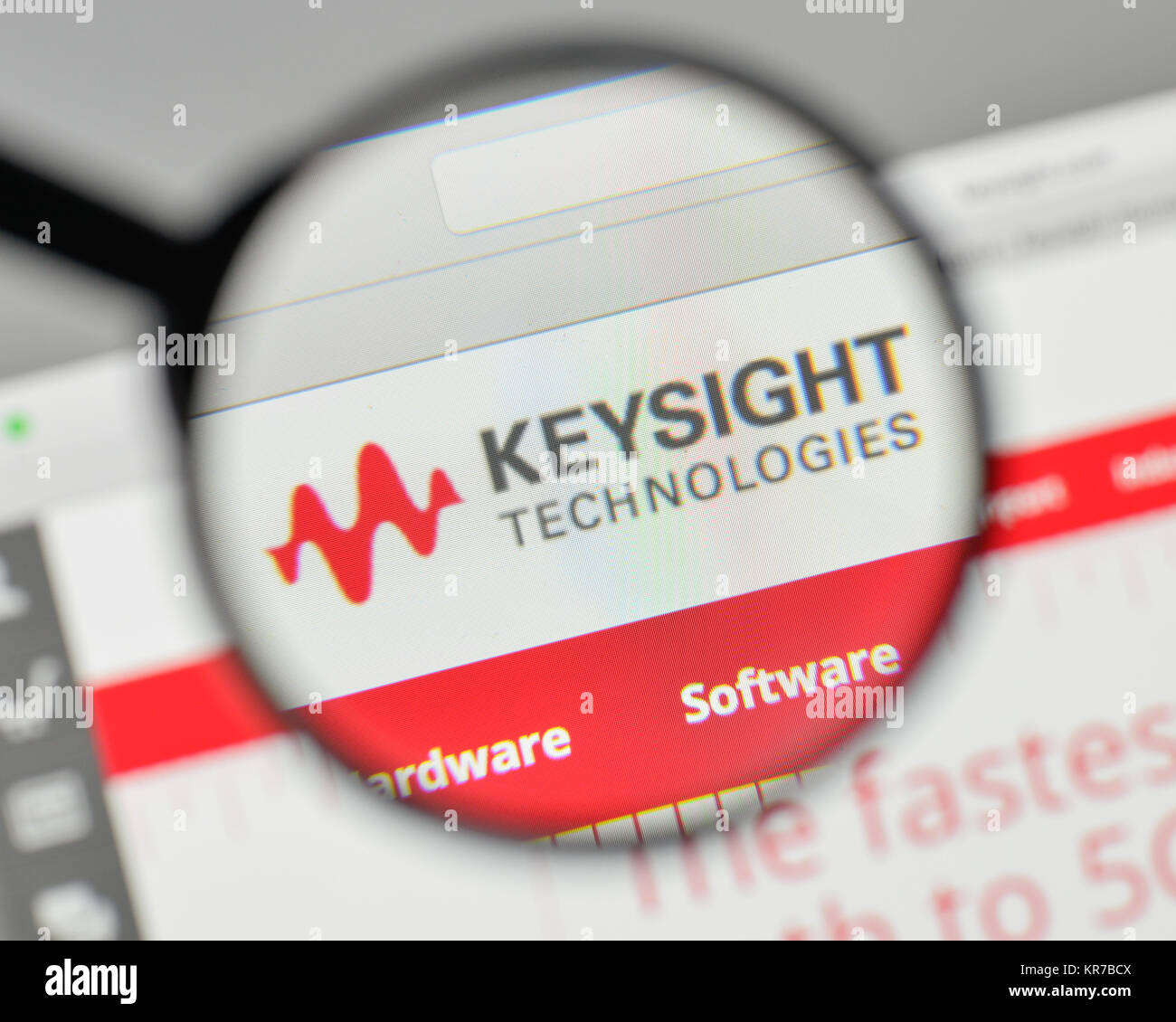 Milan, Italy - November 1, 2017: Keysight Technologies logo on the ...