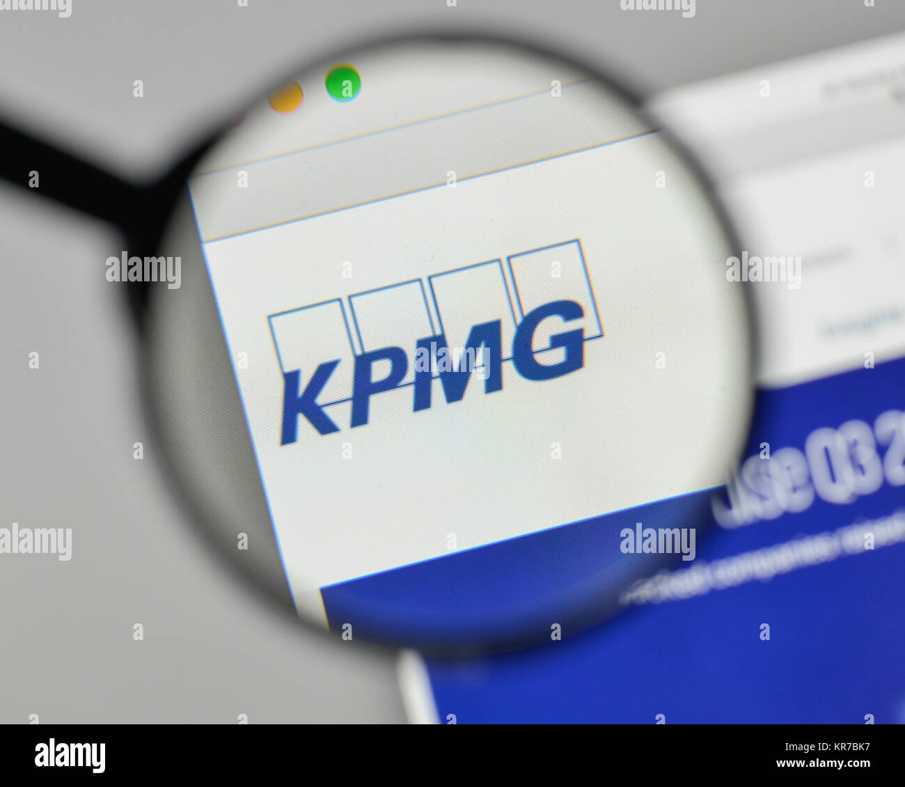 Milan, Italy - November 1, 2017: KPMG logo on the website homepage ...