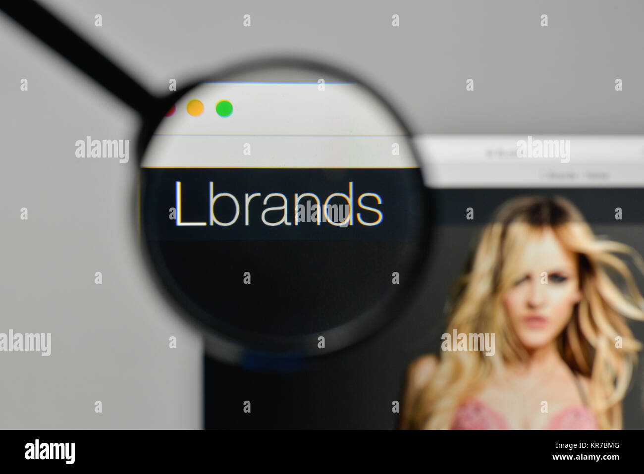 Milan, Italy - November 1, 2017: L Brands logo on the website homepage ...