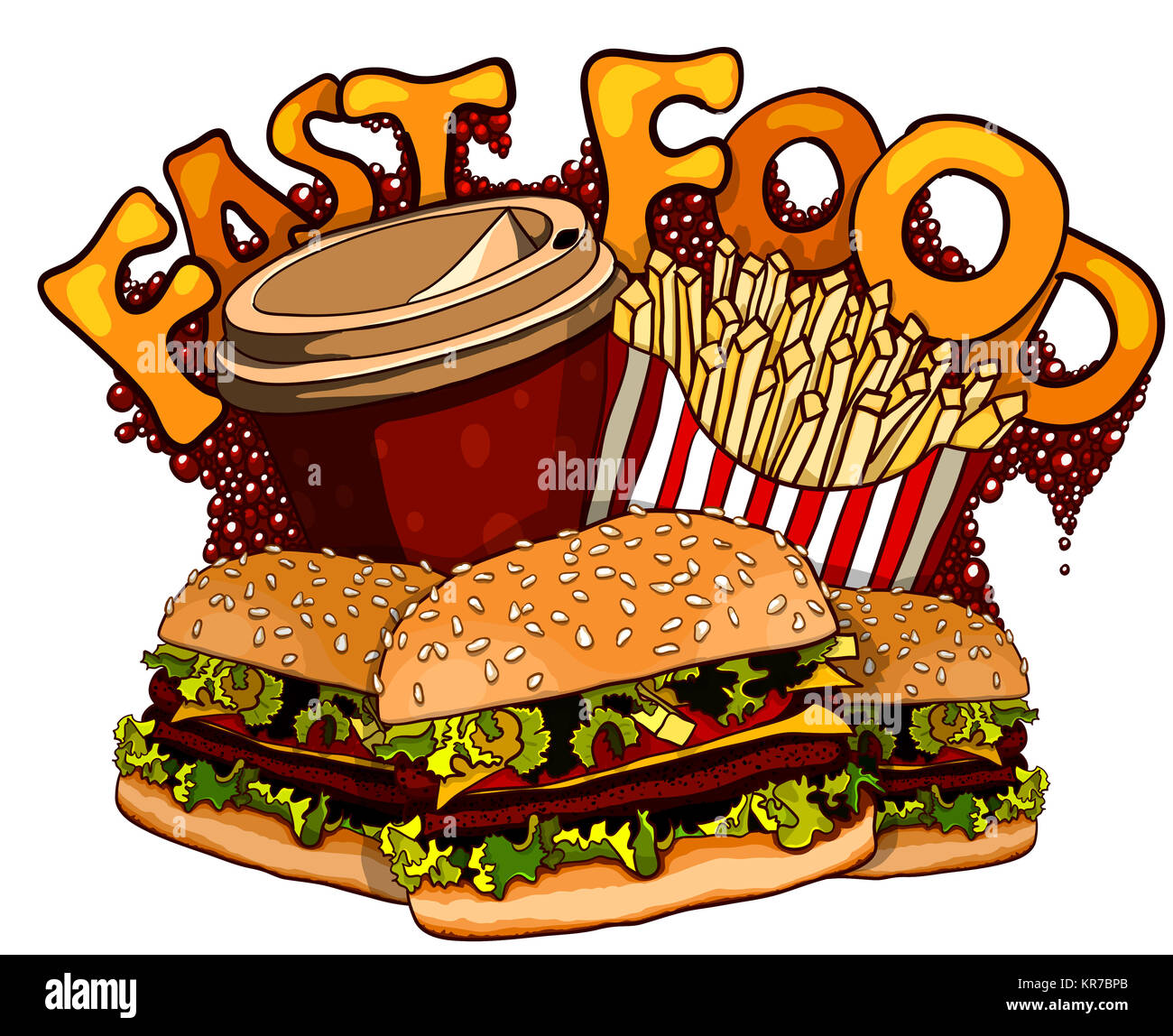 Fast food elements for design Stock Photo - Alamy