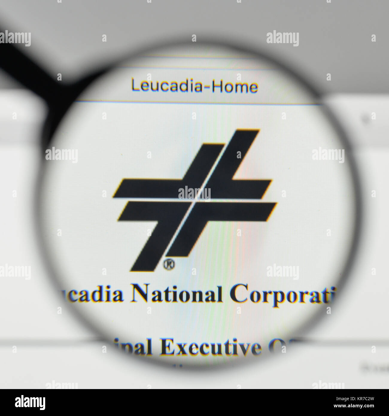 Milan, Italy - November 1, 2017: Leucadia National logo on the website ...