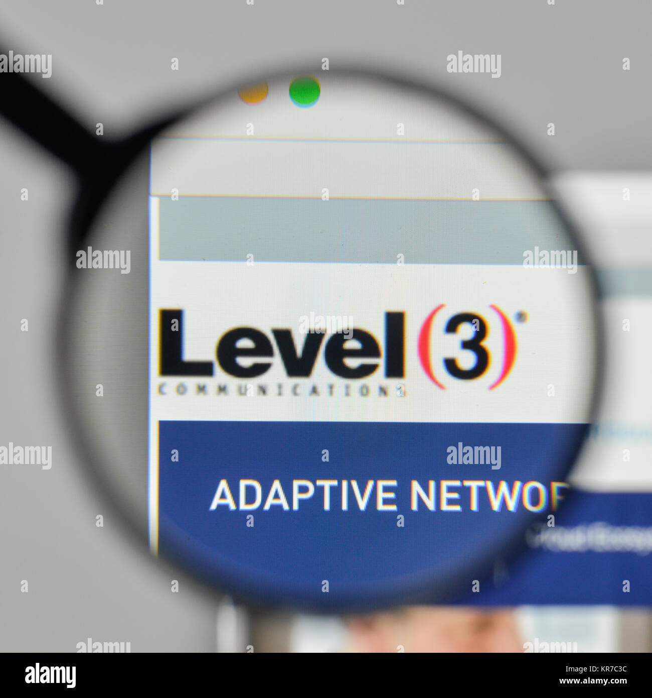 Milan, Italy - November 1, 2017: Level 3 Communications logo on the ...