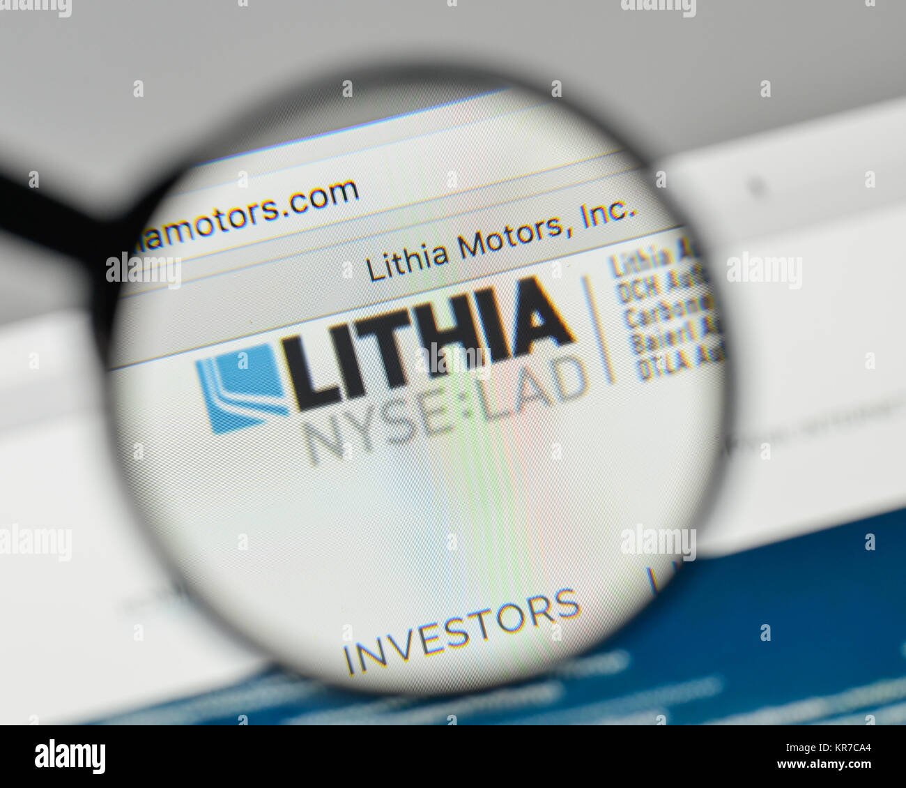 Milan, Italy - November 1, 2017: Lithia Motors logo on the website ...