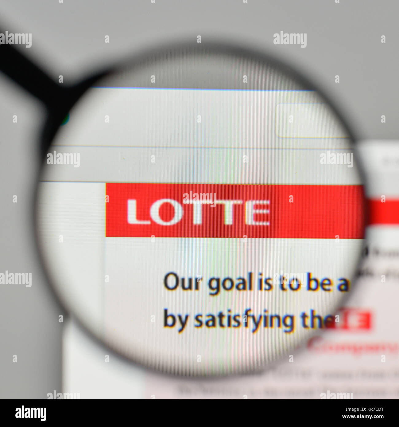 Milan, Italy - November 1, 2017: Lotte Group logo on the website ...