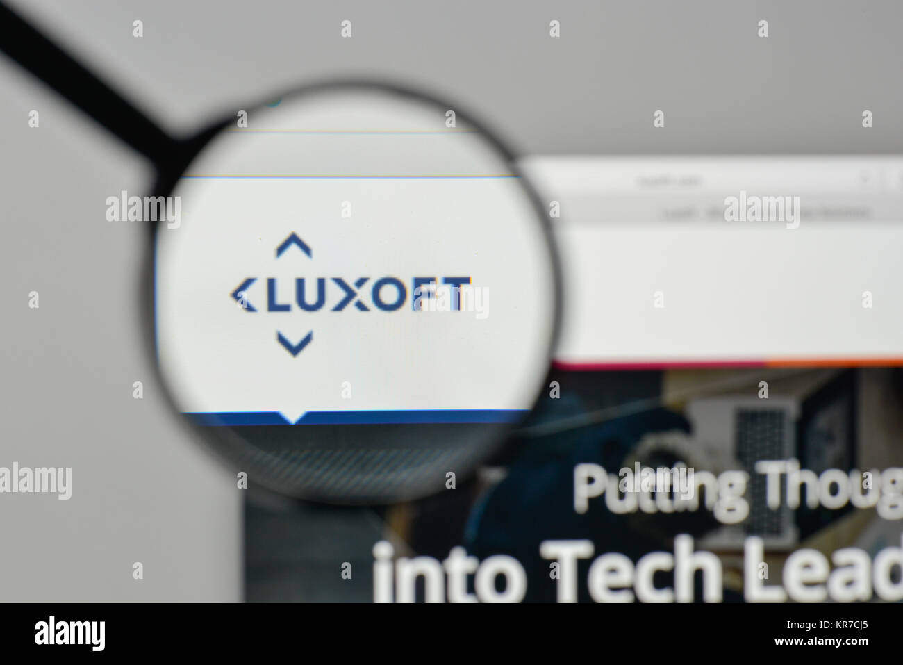 Milan, Italy - November 1, 2017: Luxoft Holding logo on the website ...