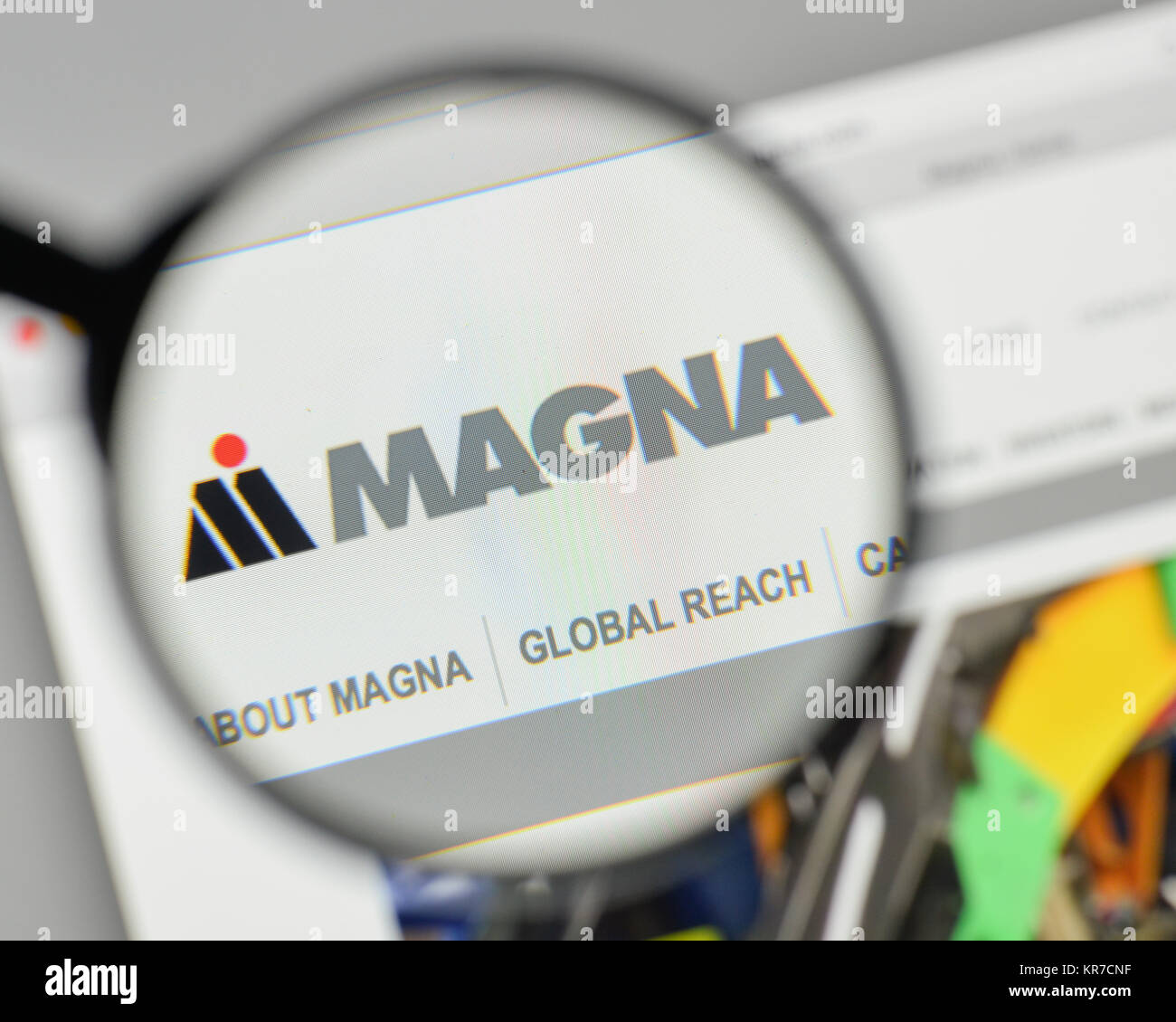 Milan, Italy - November 1, 2017: Magna International logo on the ...