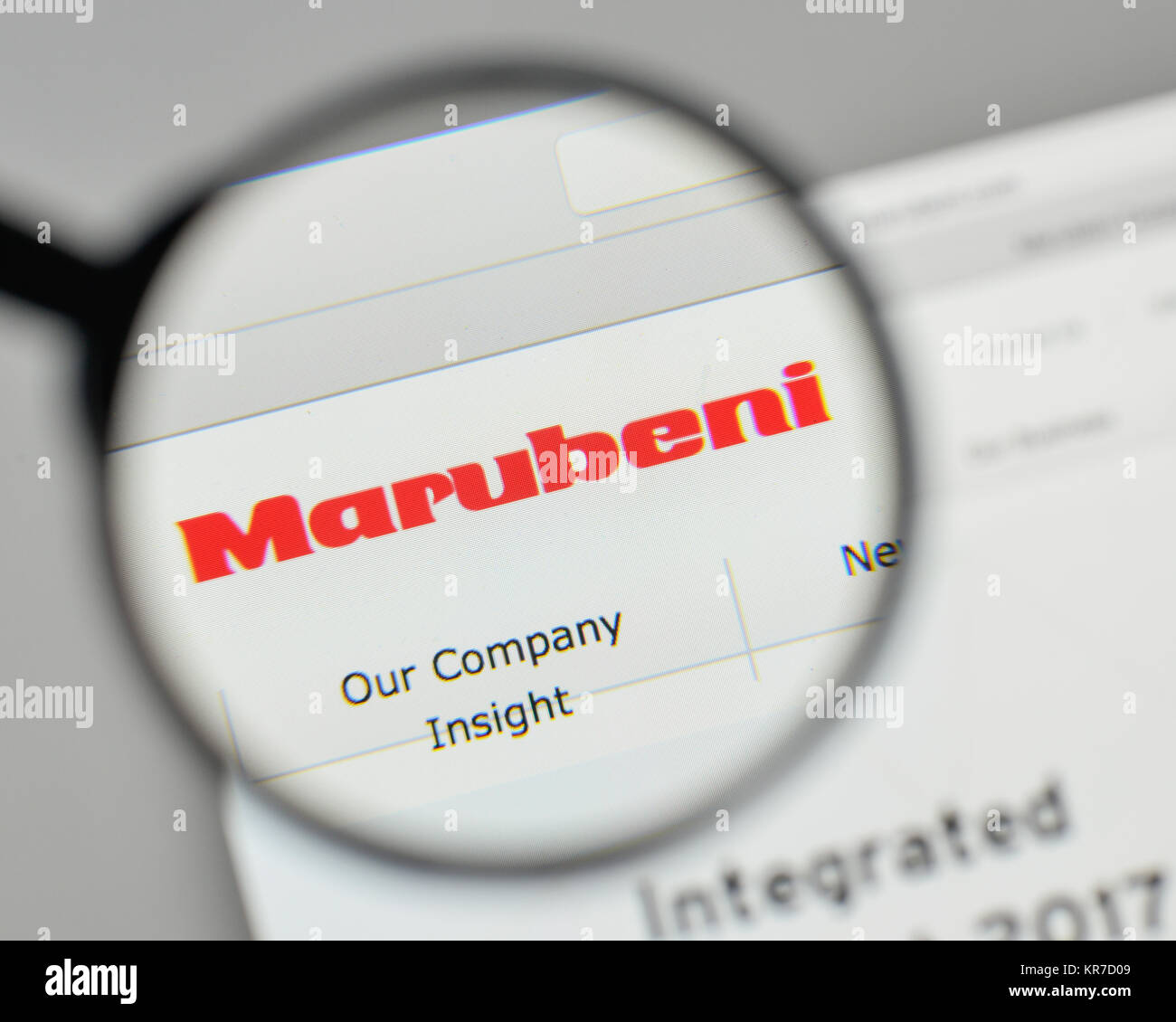 Milan, Italy - November 1, 2017: Marubeni logo on the website homepage ...